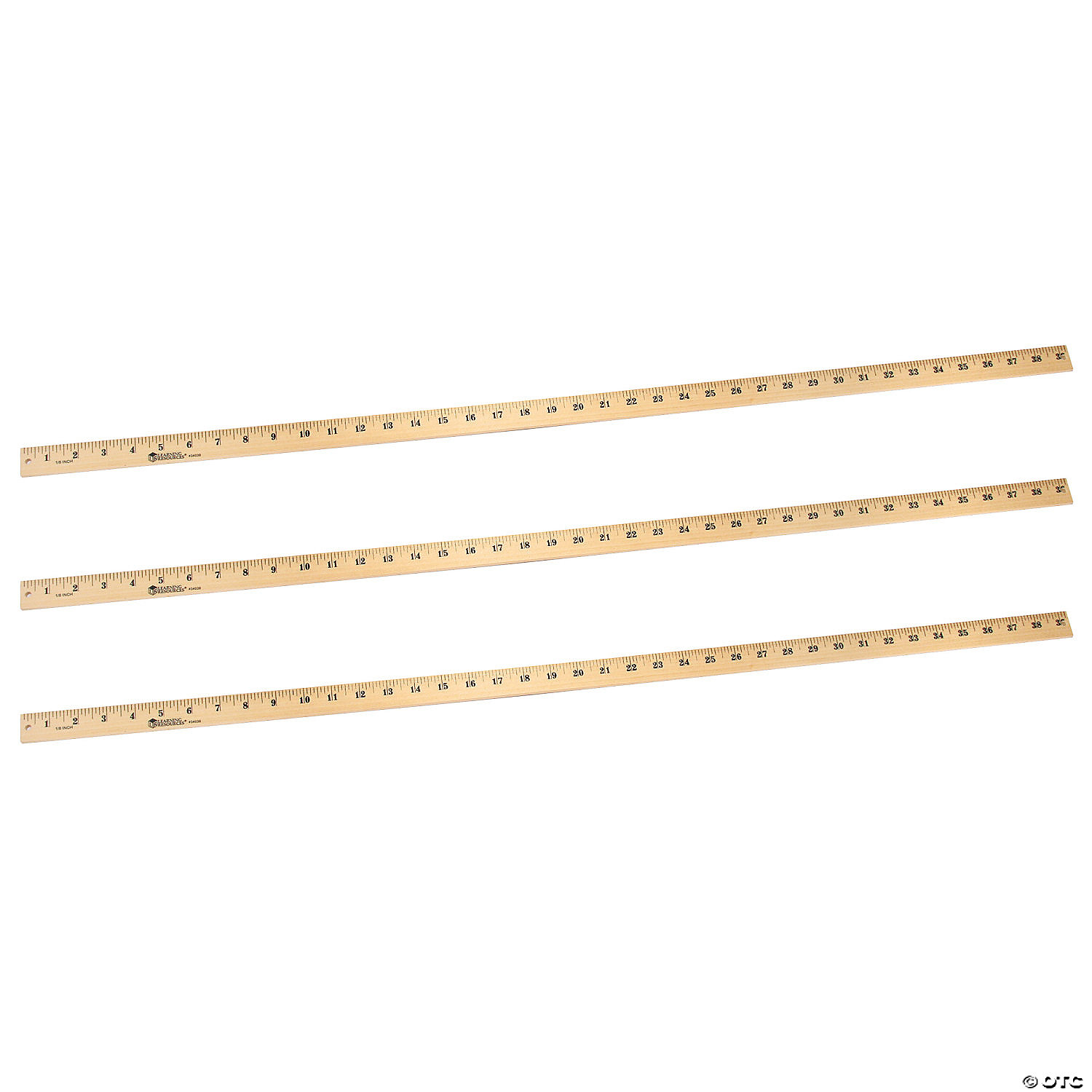 Learning Resources Wooden Meter Stick, Plain Ends, Pack of 3