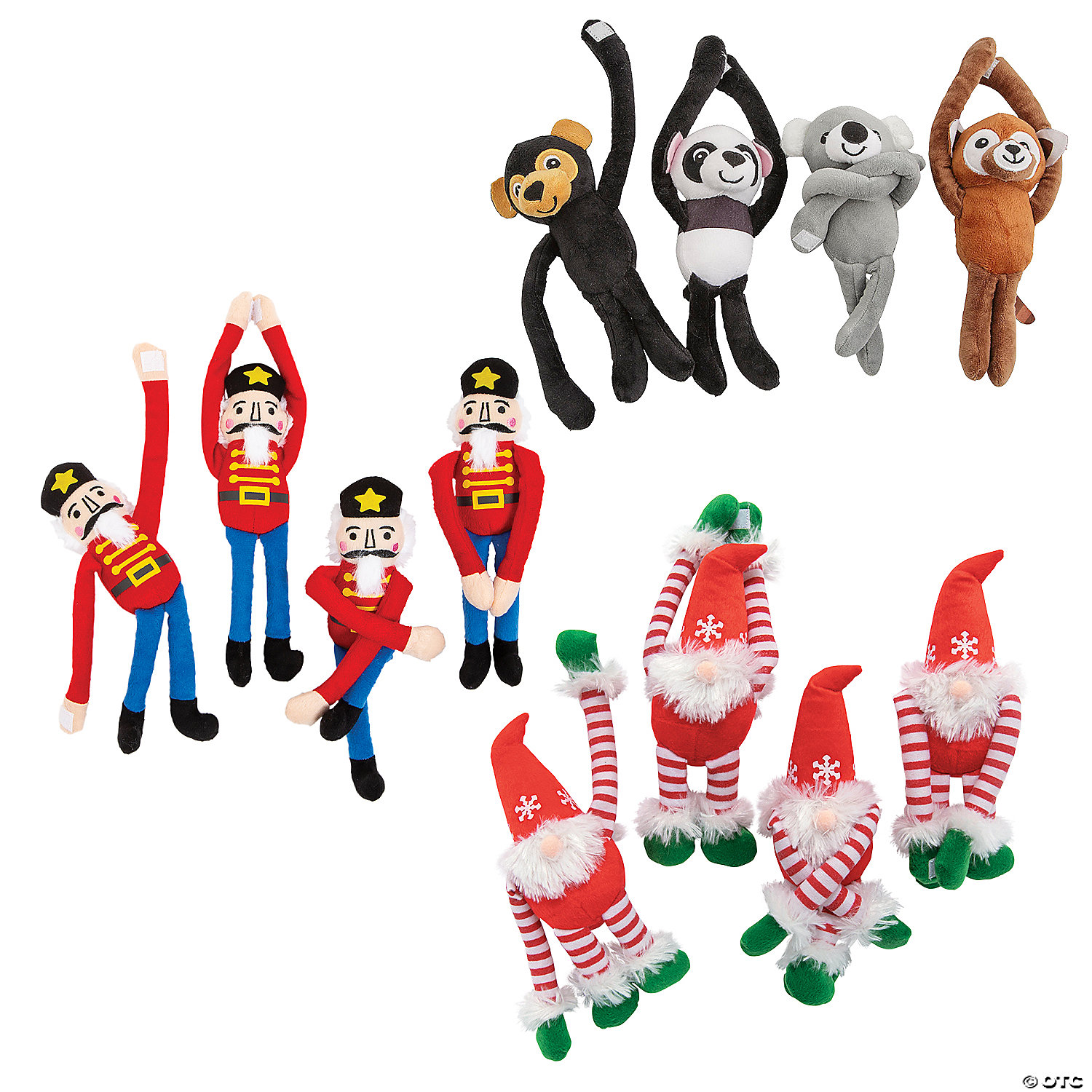 Long-Arm Stuffed Christmas Character Assortment