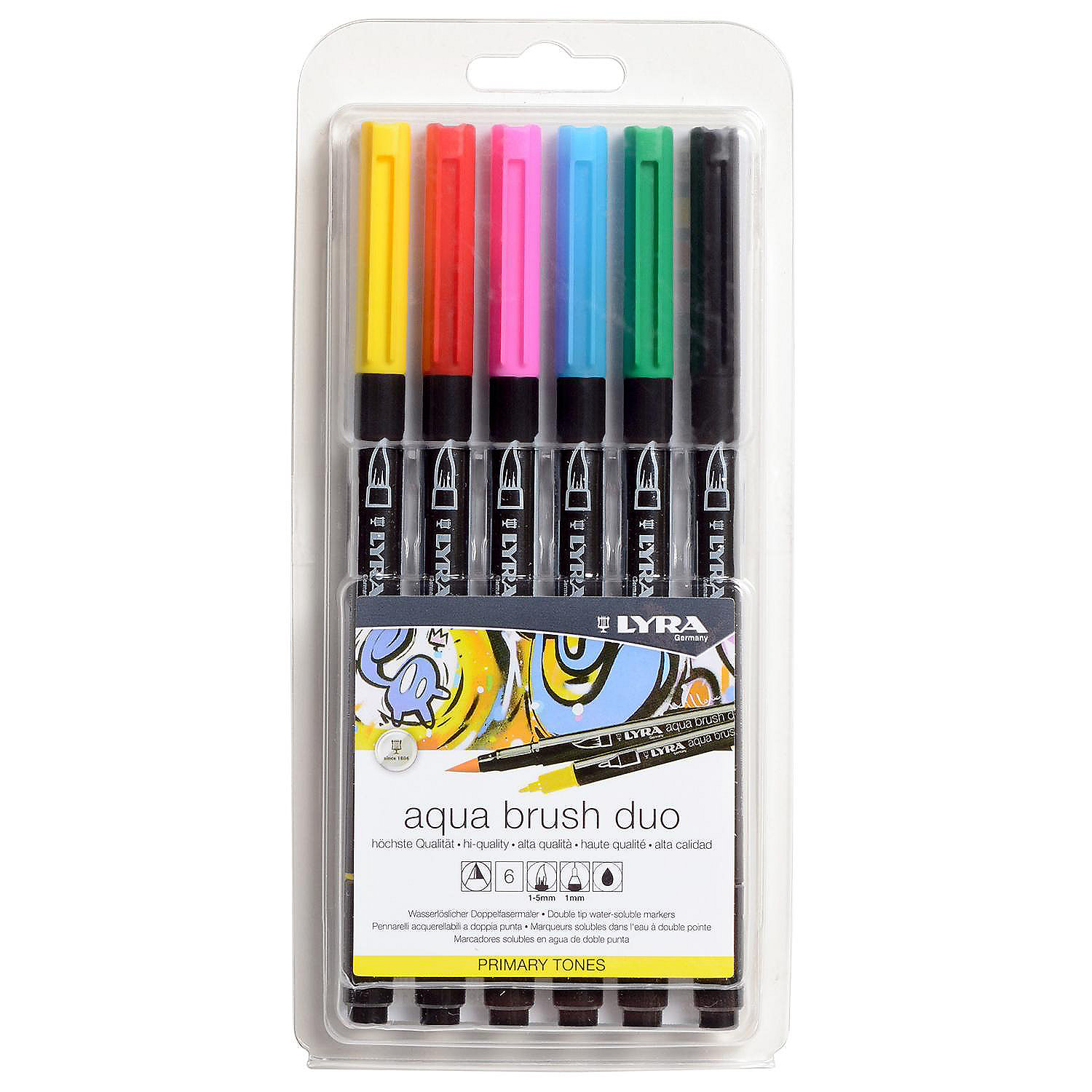 Lyra Aqua Brush Duo Brush Markers 6/Pkg-Primary Set | Oriental Trading