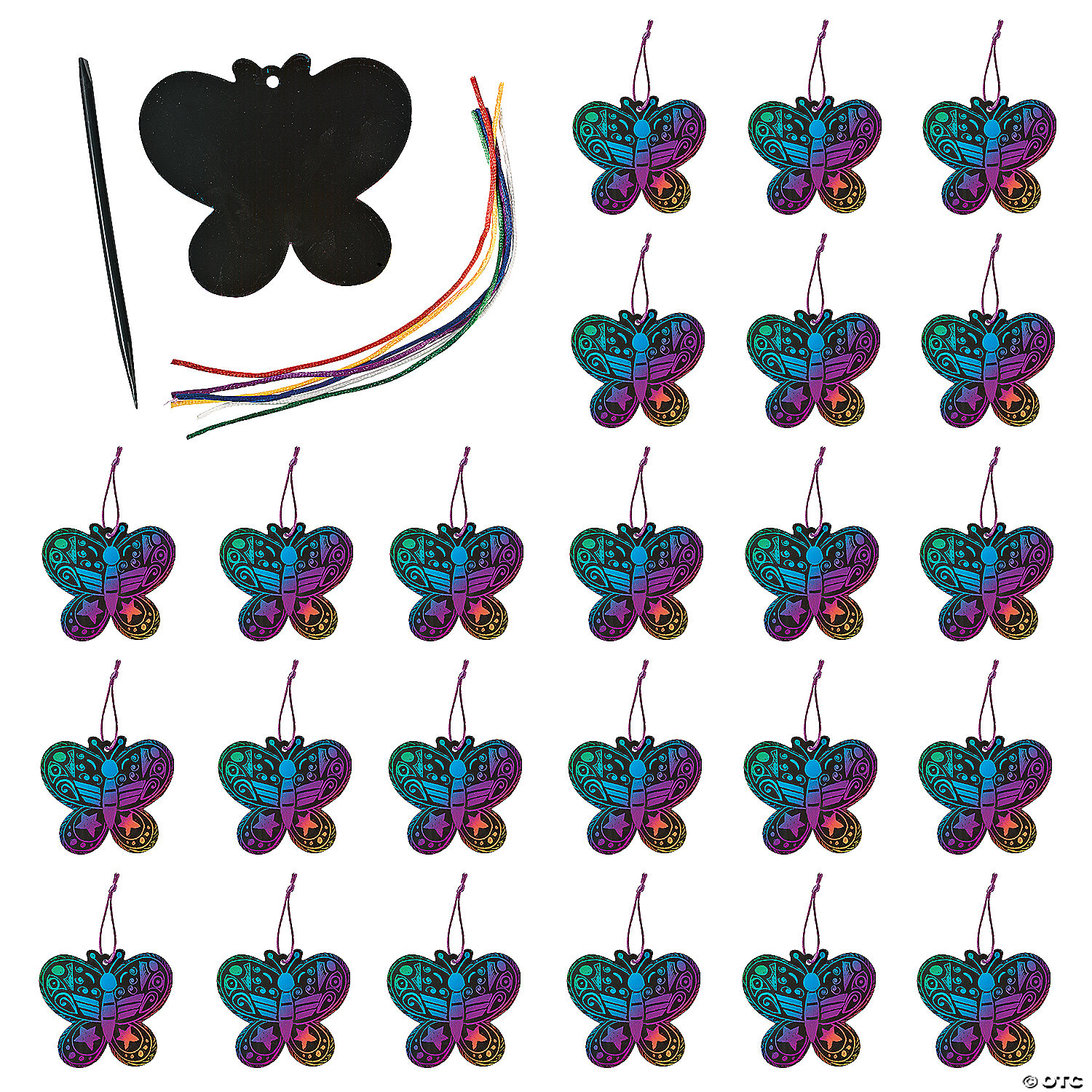 Magic Color Scratch Butterfly Ornaments