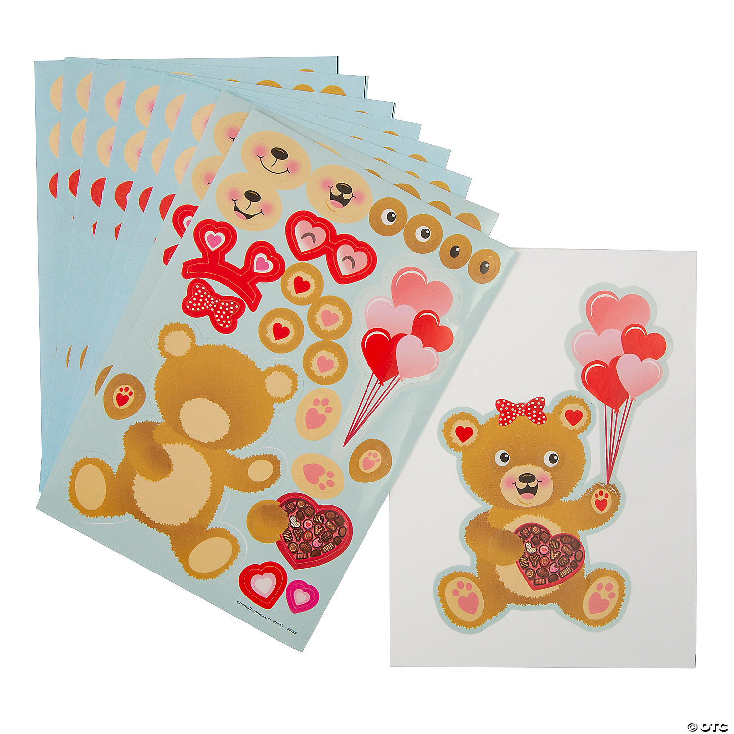 Make-a-Bear Valentine Bear Sticker Sheets