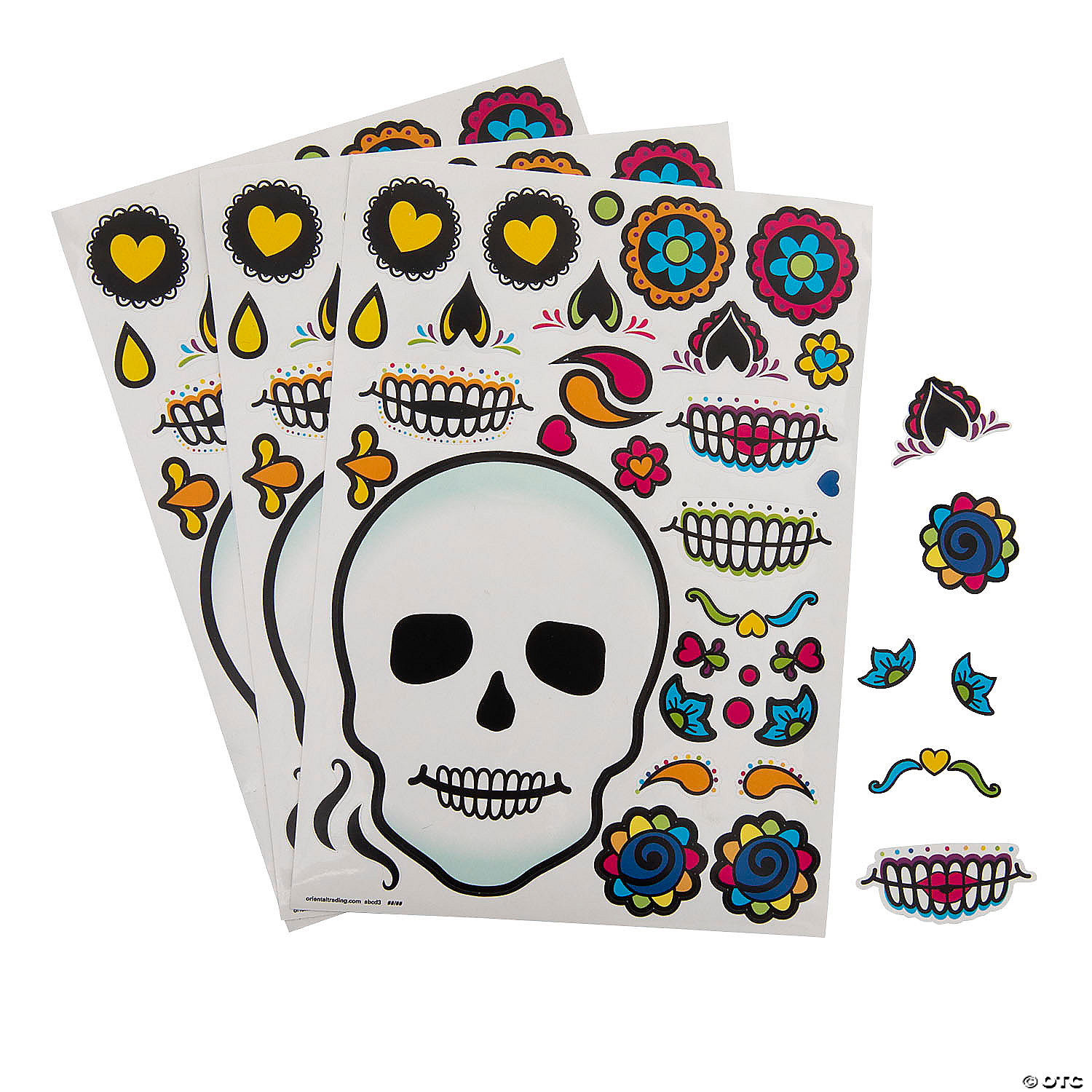 Make-A-Sugar Skull Sticker Sheets - 12 Pc. - Discontinued