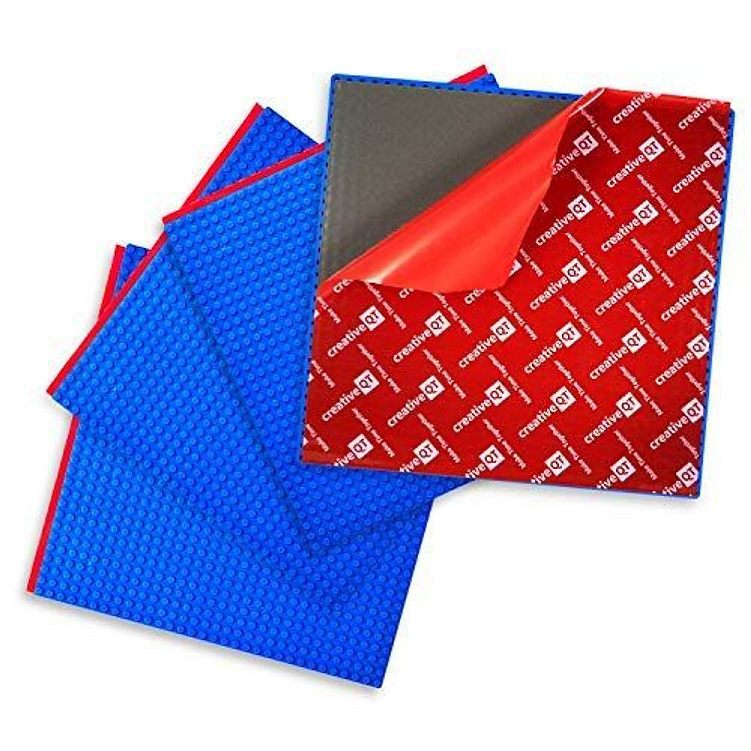 MakerBase, Blue, 4 Pack, 10"x10" Peel-and-Stick Toy Building Blocks ...