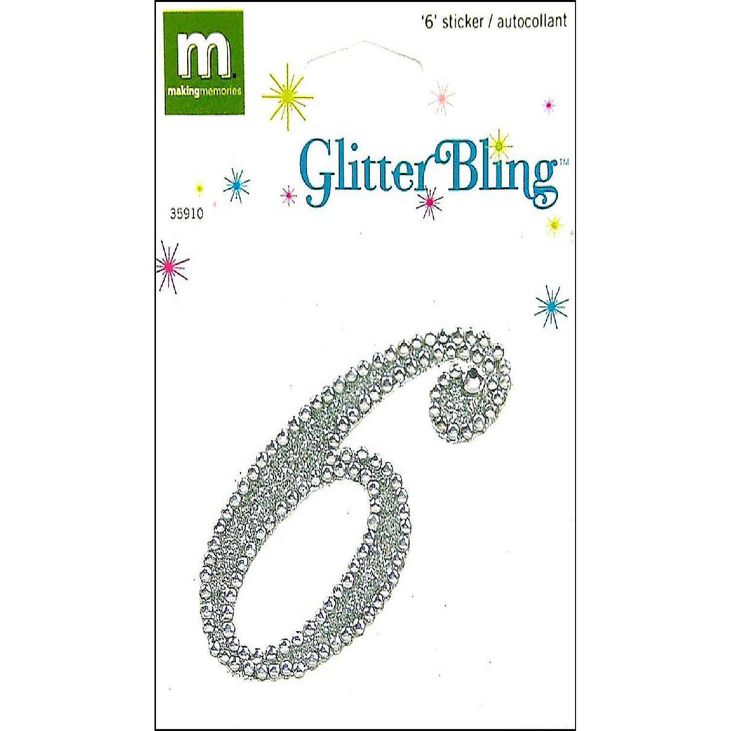 Making Mem Sticker Glitter Bling Monogram Script 6 | Oriental Trading