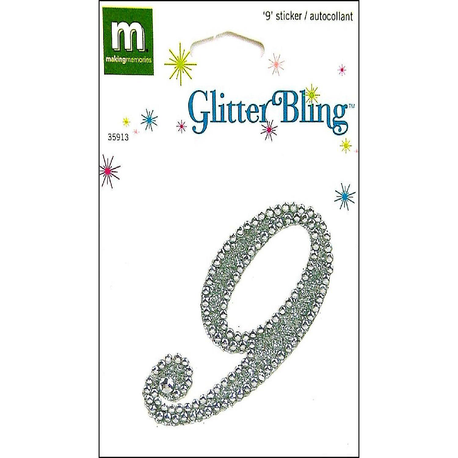 Making Mem Sticker Glitter Bling Monogram Script 9 | Oriental Trading