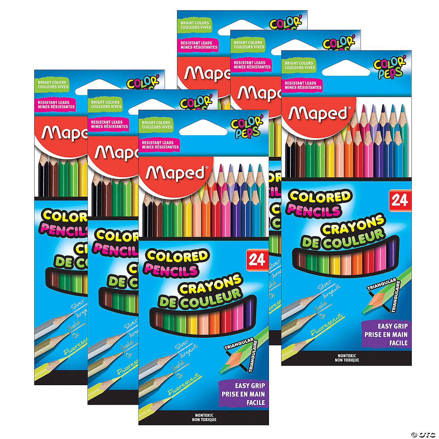 Maped Triangular Colored Pencils, 24 Per Pack, 6 Packs | Oriental Trading