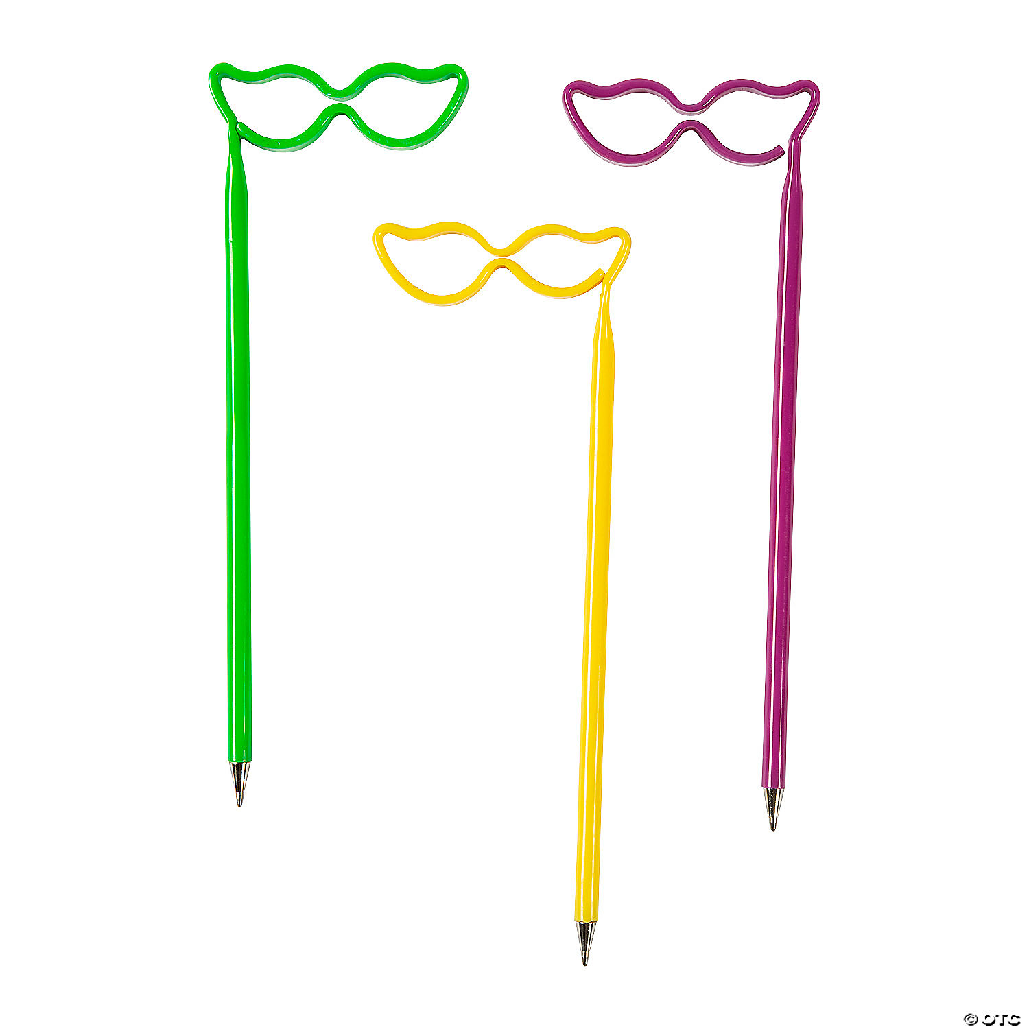 Mardi Gras Mask-Shaped Pens - 12 Pc. - Discontinued
