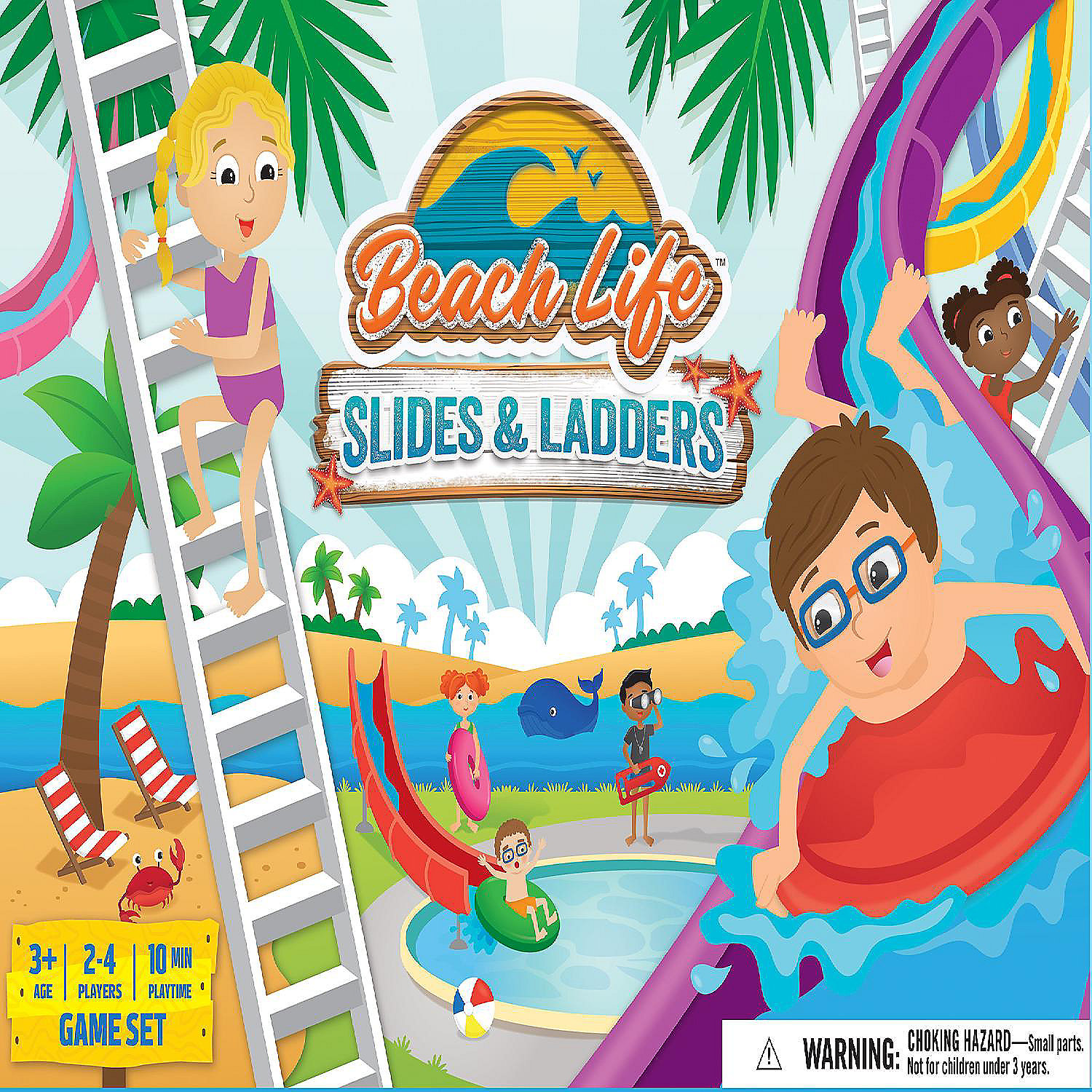 MasterPieces Beach Life - Slides & Ladders Board Game for Kids ...