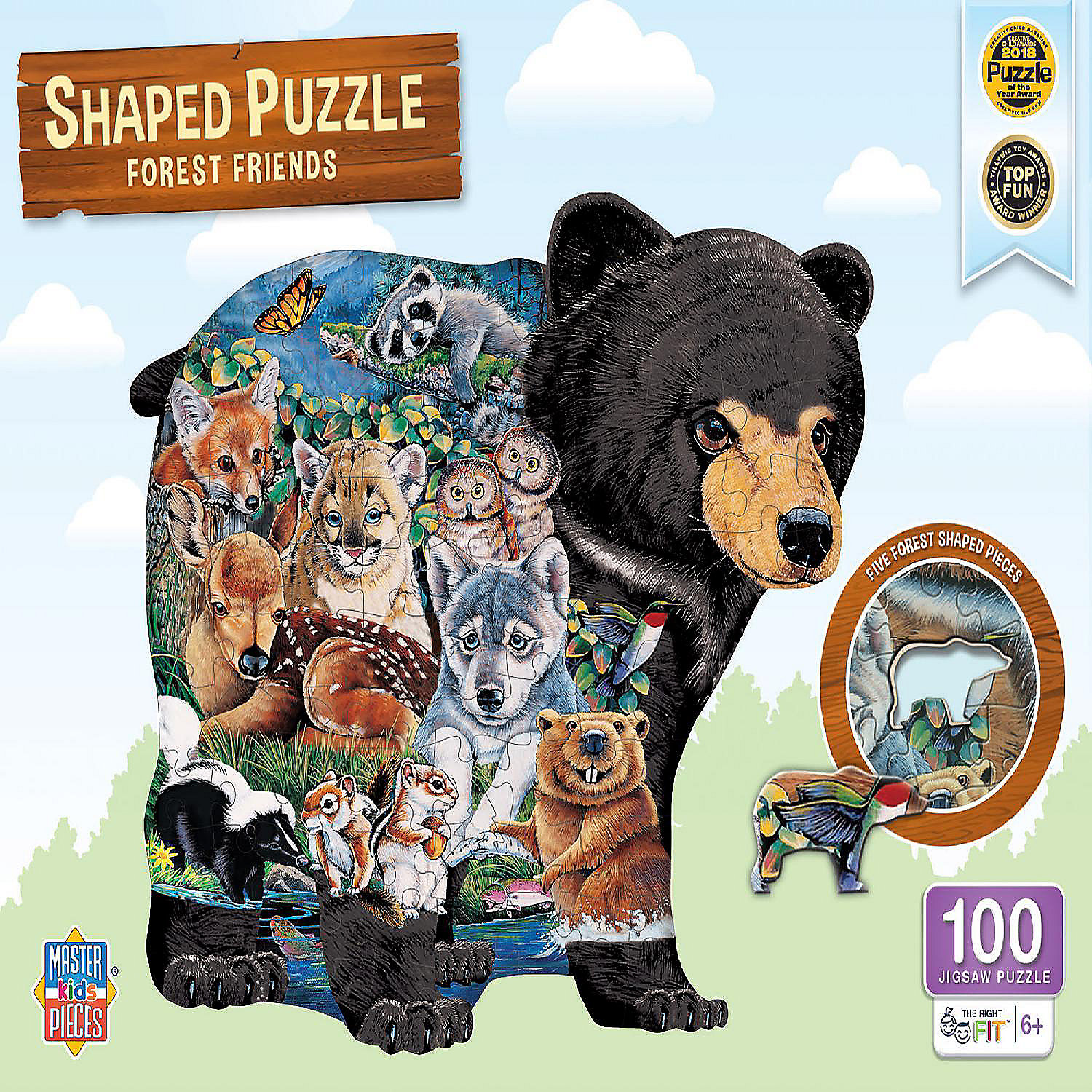 MasterPieces Forest Friends - 100 Piece Shaped Jigsaw Puzzle | Oriental ...