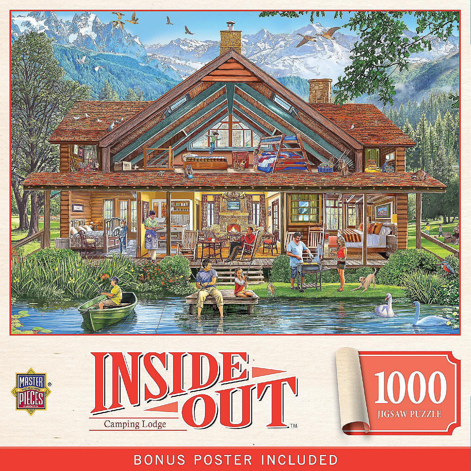 MasterPieces Inside Out - Camping Lodge 1000 Piece Jigsaw Puzzle ...