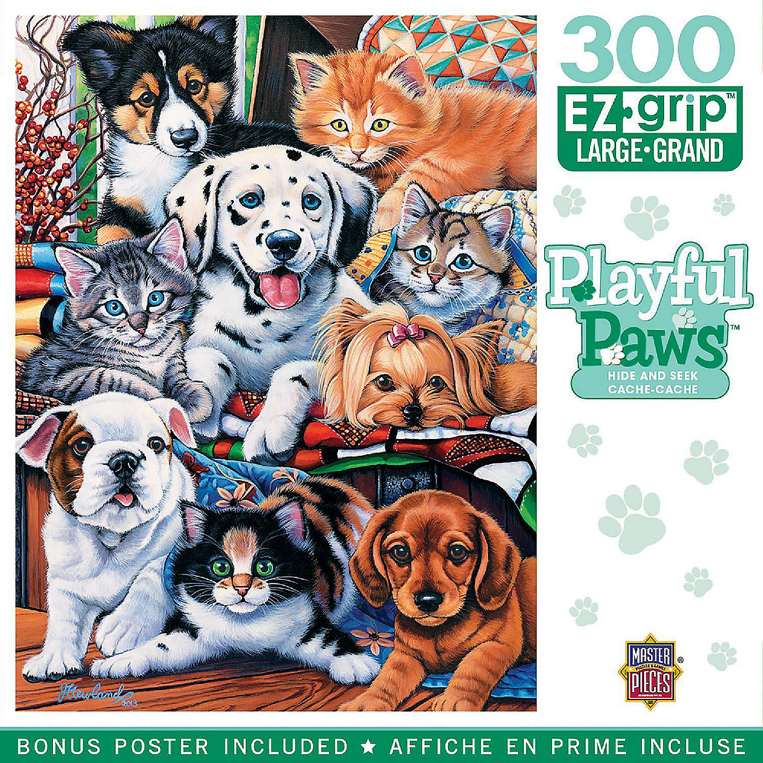 MasterPieces Playful Paws - Hide and Seek 300 Piece EZ Grip Puzzle ...