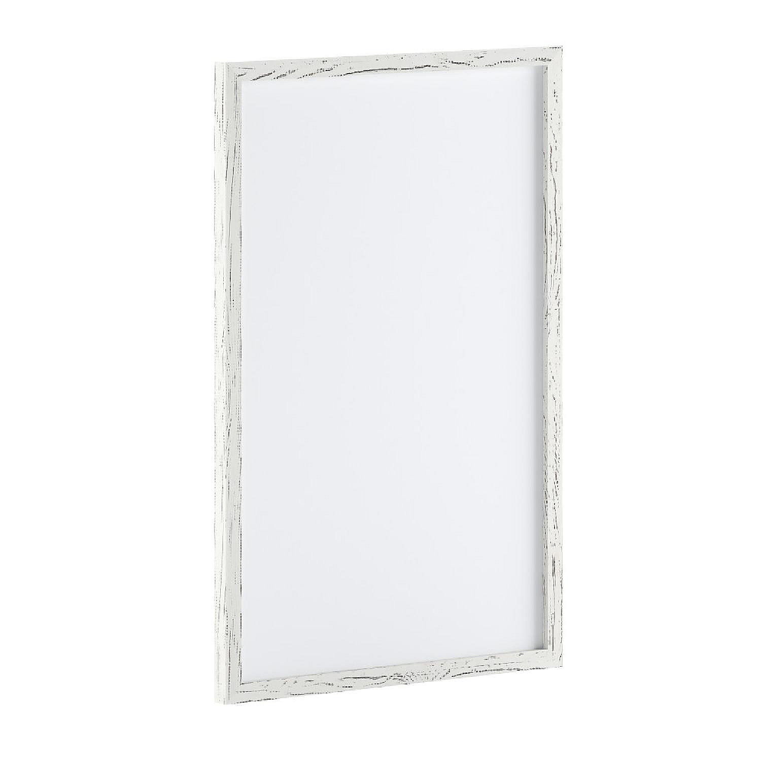 Merrick Lane Cilla Rustic Wall-Mounted White Board, Solid Wood Frame ...