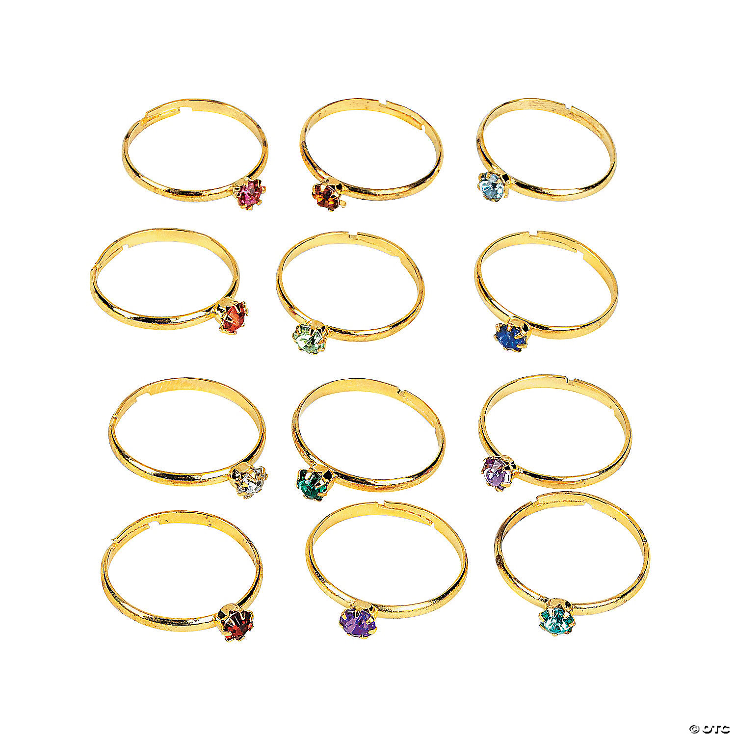 Metal Adjustable Birthstone Rings