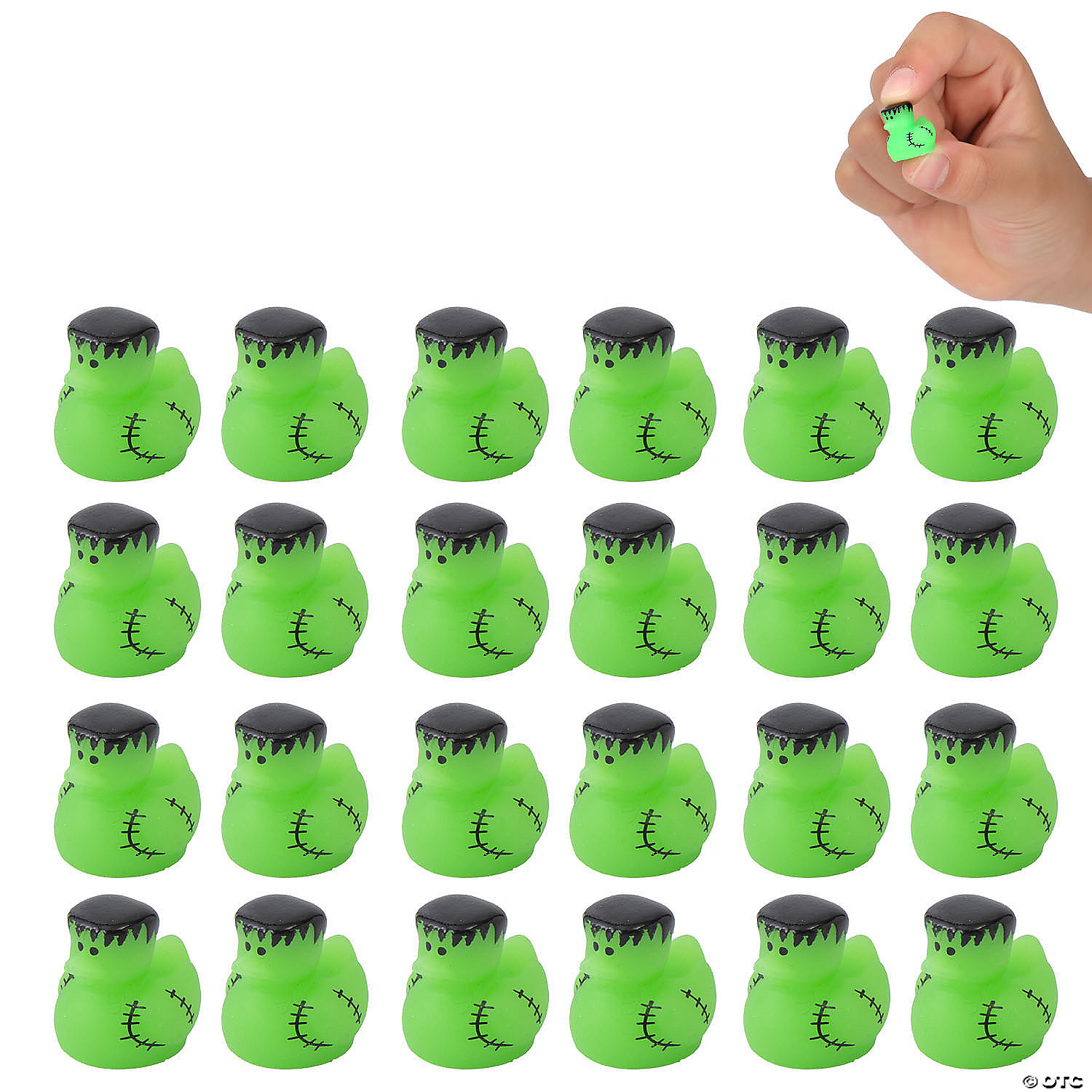 Micro Green Stitched Monster Rubber Ducks