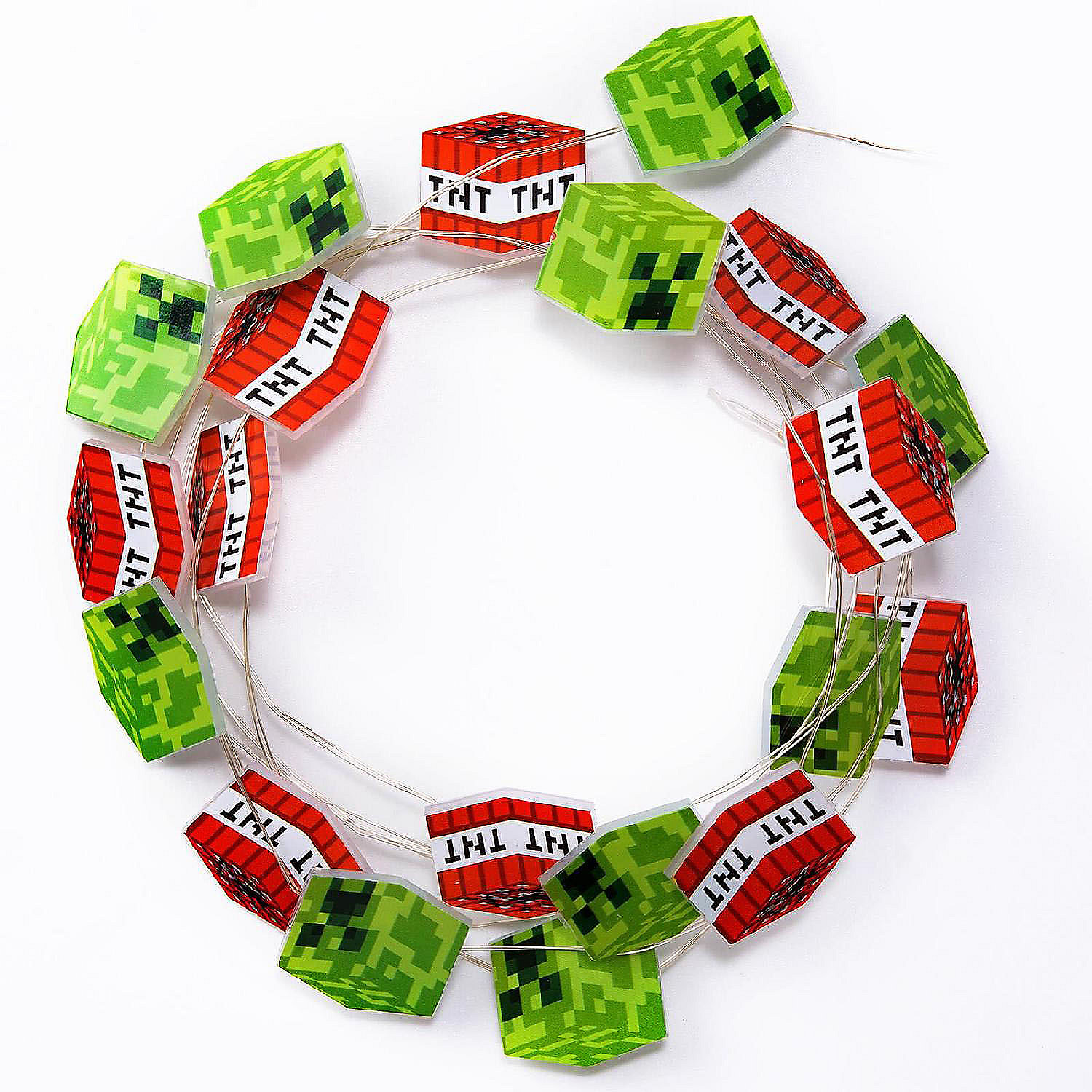 Minecraft Creeper and TNT Block LED String Lights | Oriental Trading