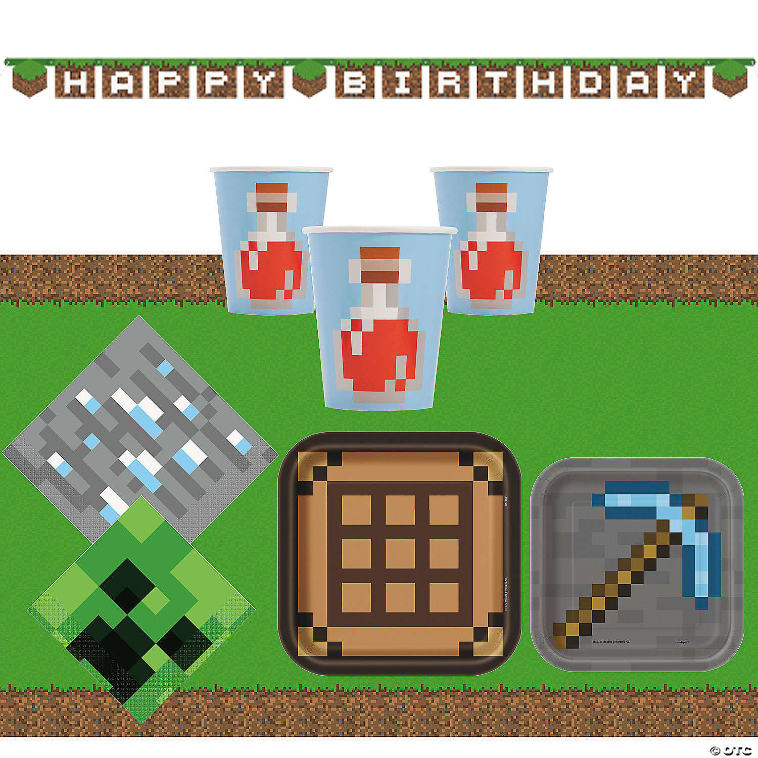 Minecraft Party Tableware & Decorating Kit for 24