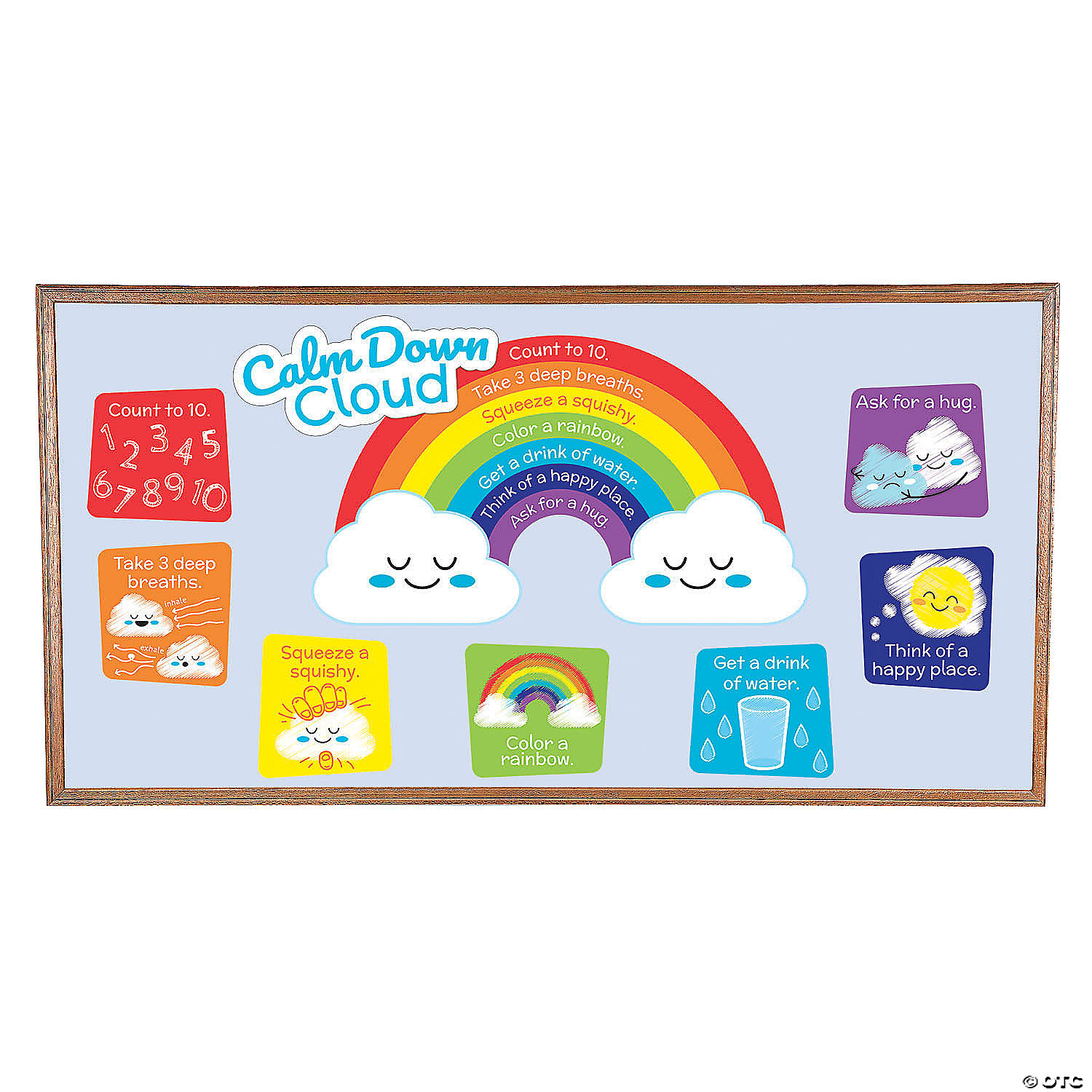 Mini Calm Down Cloud Classroom Bulletin Board Decorating Set - 9 Pc.