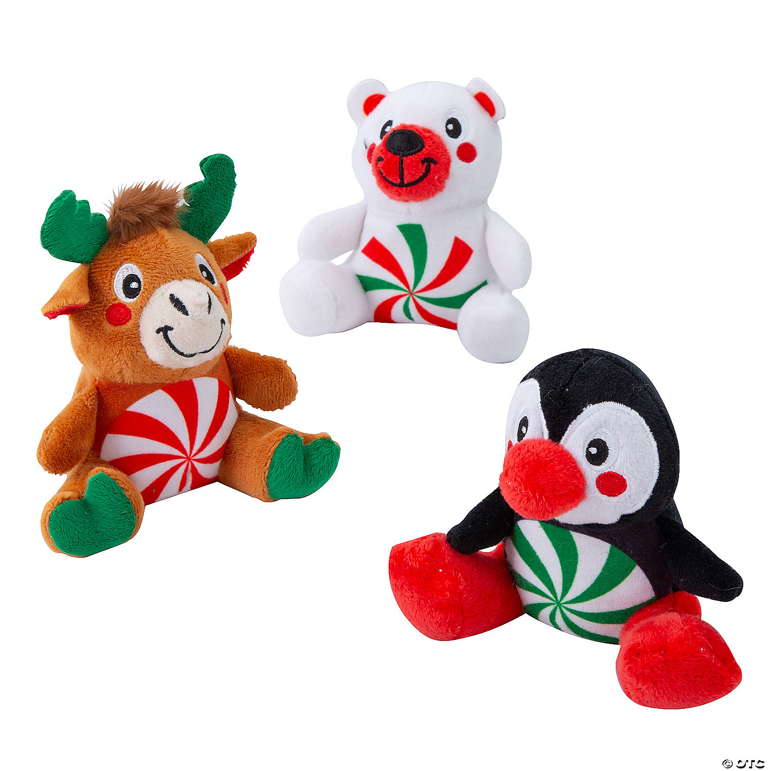 Mini Christmas Peppermint Candy Stuffed Animals