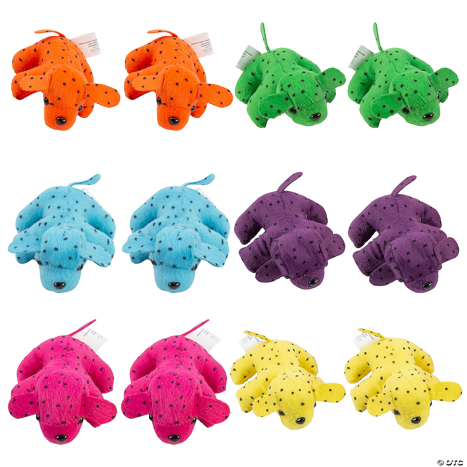 Mini Neon Spotted Stuffed Dogs