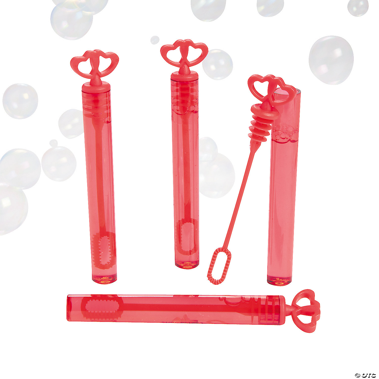 Mini Plastic Red Heart Bubble Tubes Fun Express