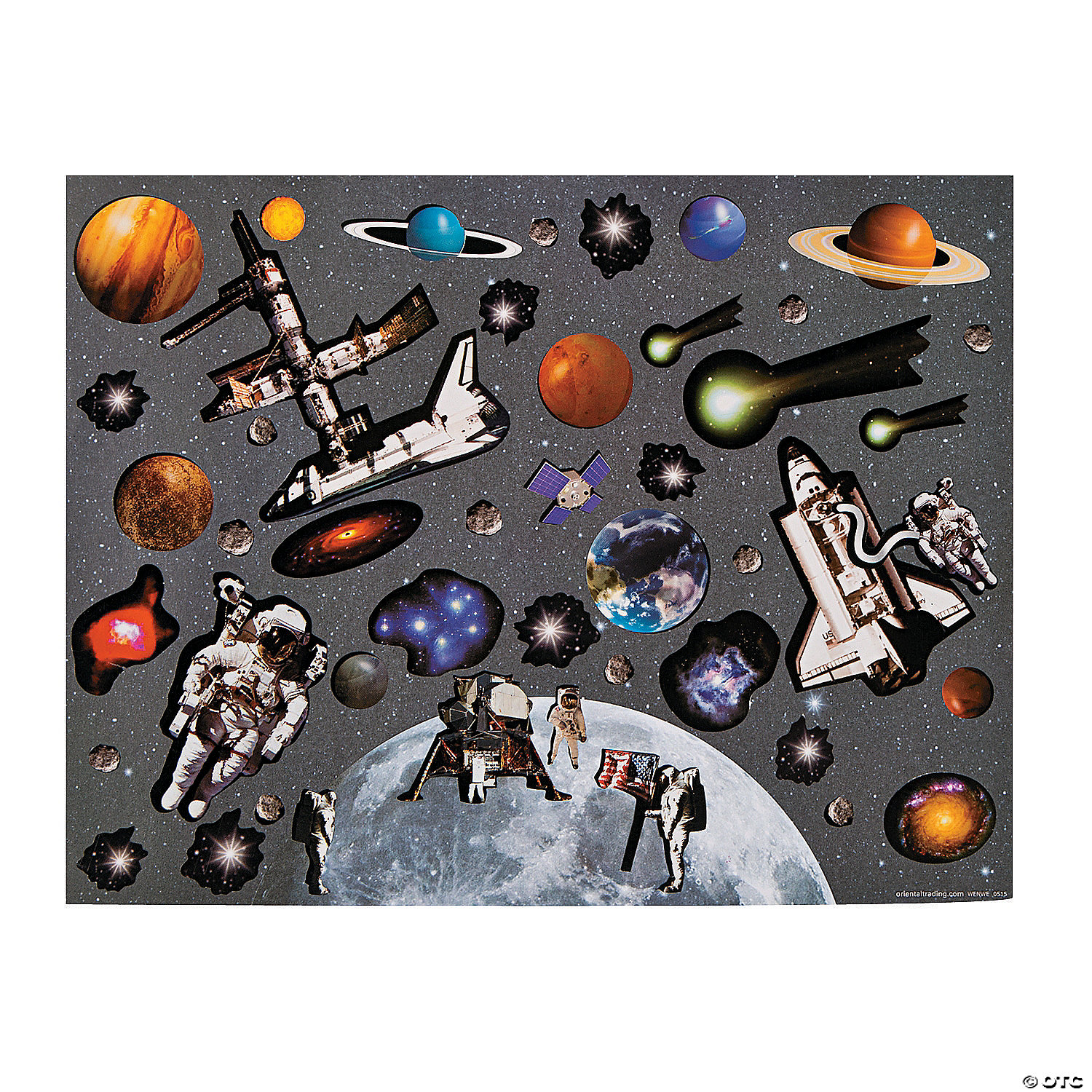 Moon & Space Station Sticker Scenes