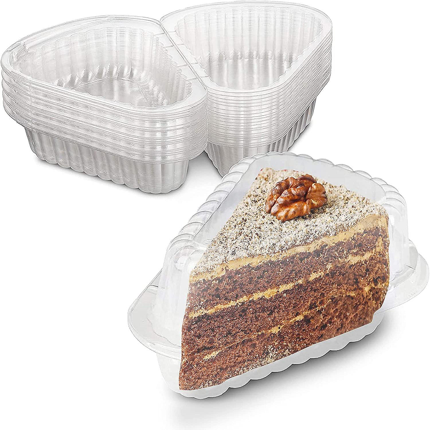 MT Products Extra Small Plastic Cake Slice Container - Pack of 20 ...