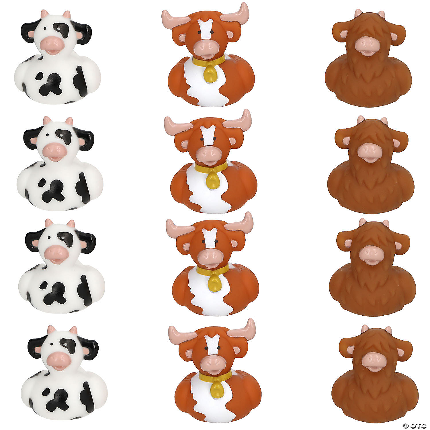 Multicolor Farm Cow-Shaped Rubber Ducks