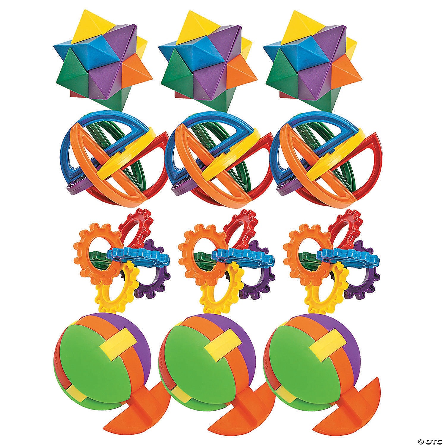 Multicolored Plastic Puzzle Balls - 12 Pc.