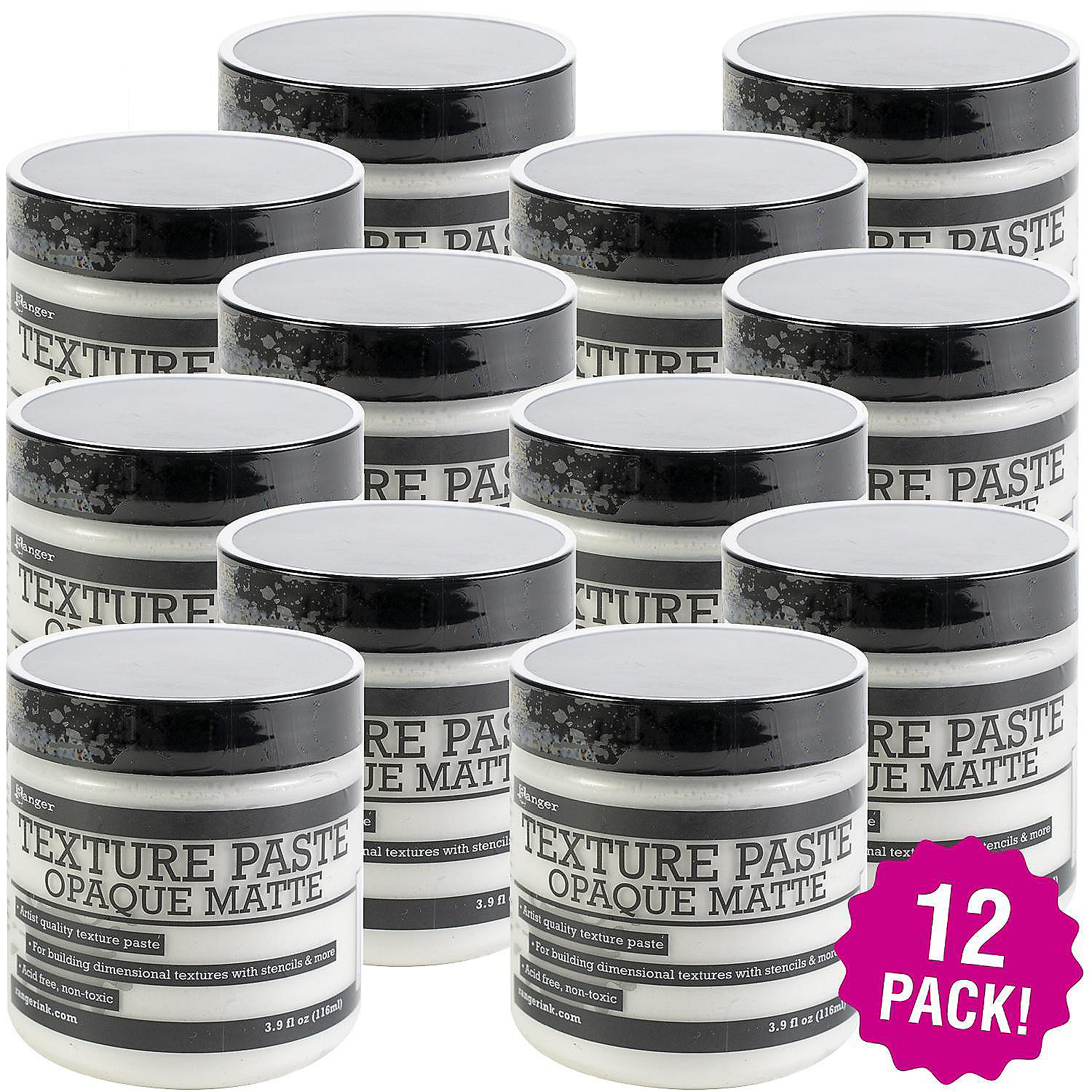 Multipack of 12 - Ranger Texture Paste 4oz-Opaque | Oriental Trading
