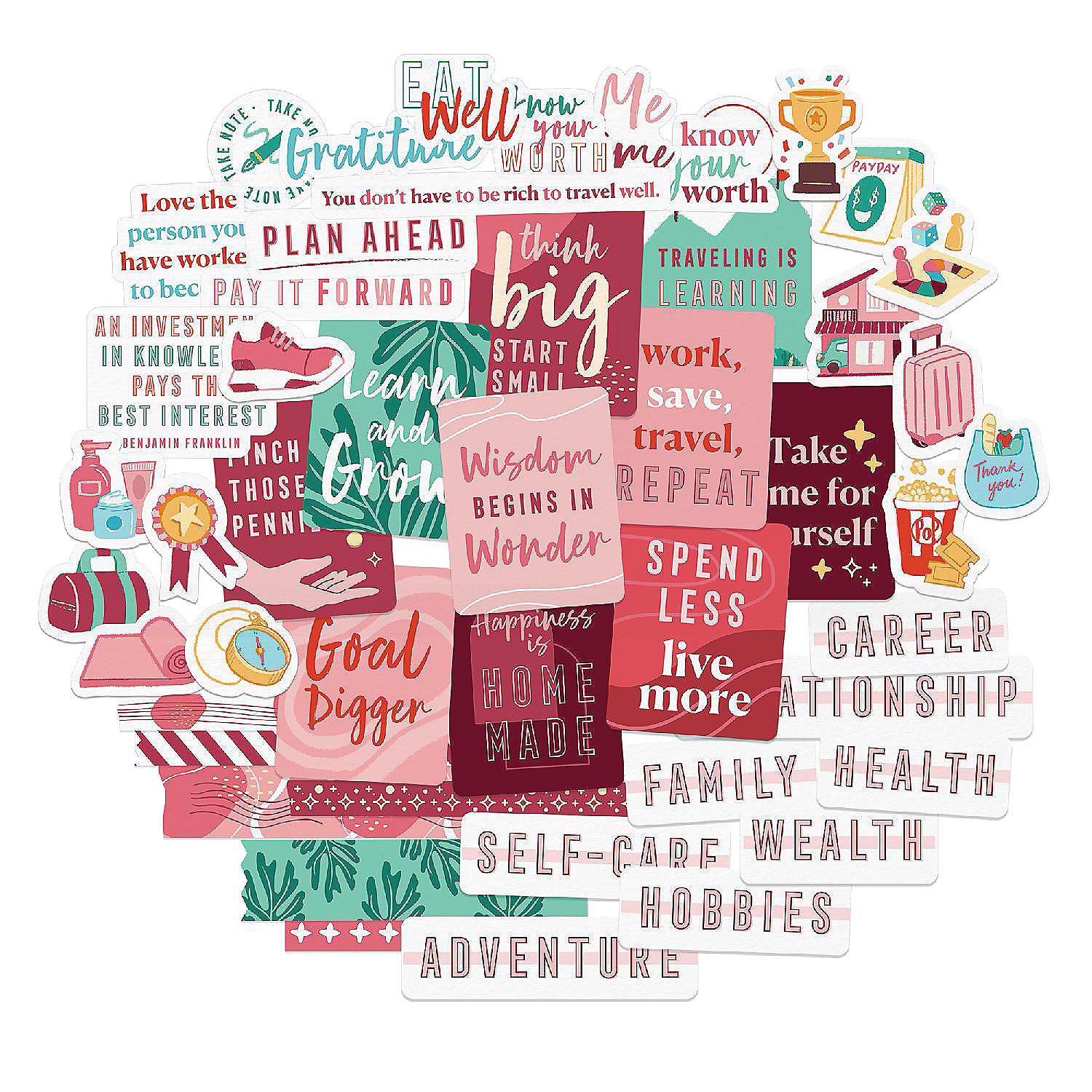 Navy Peony Color Vision Board Stickers | Oriental Trading