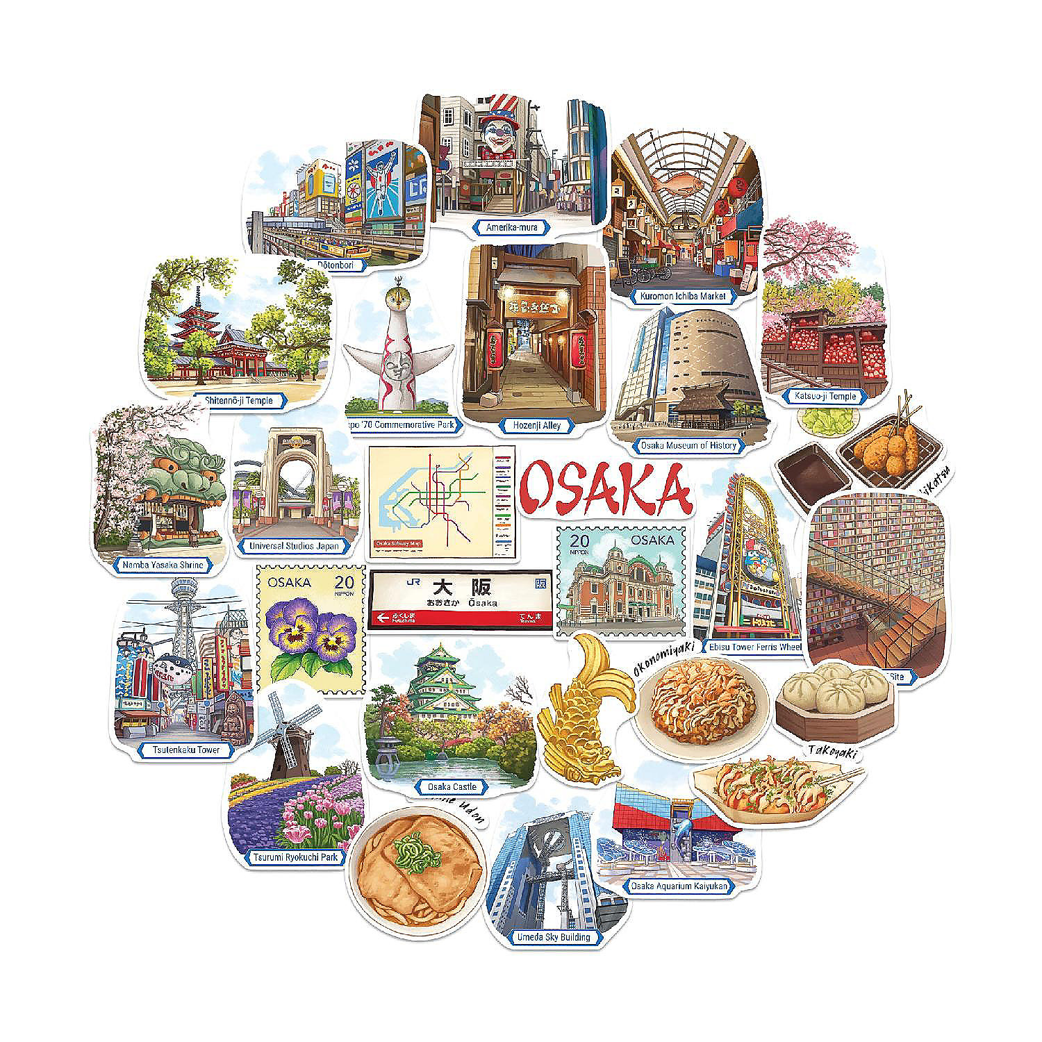 Navy Peony Osaka Stickers | Oriental Trading