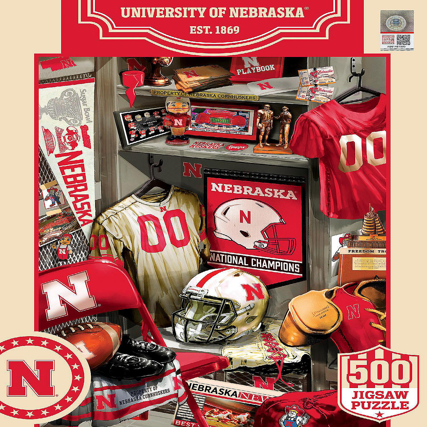 Nebraska Cornhuskers - Locker Room 500 Piece Jigsaw Puzzle | Oriental ...