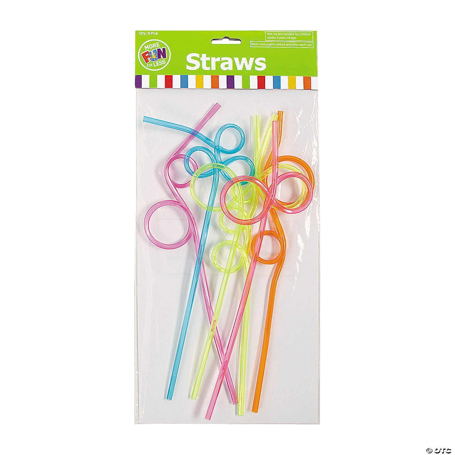 Neon Loop BPA-Free Plastic Straw Assortment | Fun Express