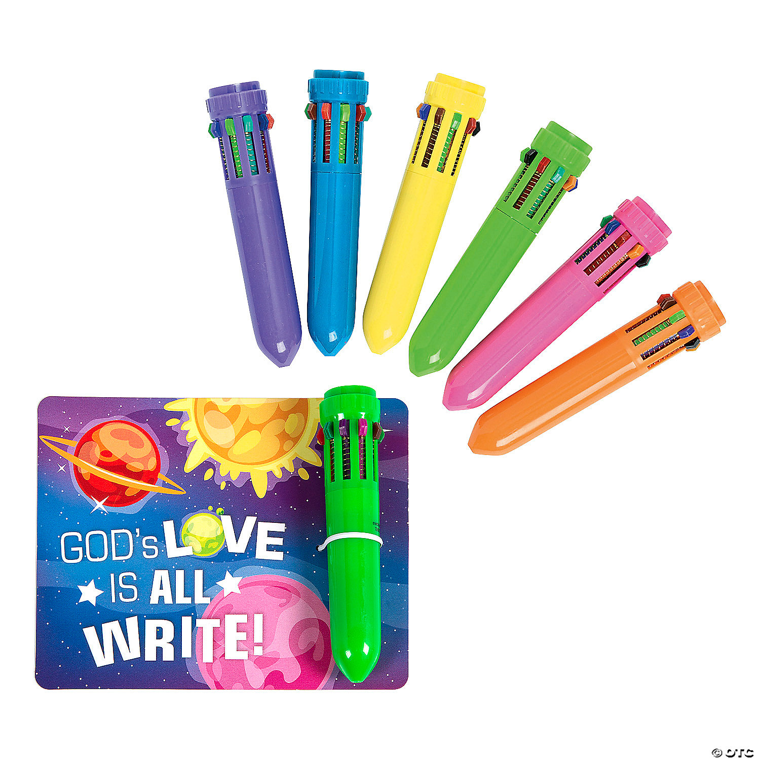 Outer Space VBS Shuttle Pens with Card for 12 | Oriental Trading