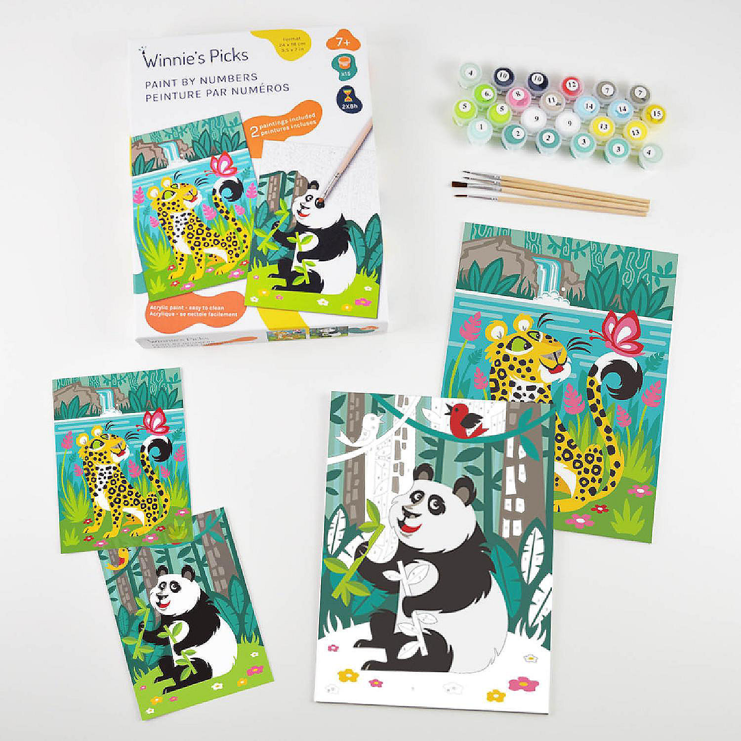 Panda & Leopard - Kids' paint by numbers | Oriental Trading