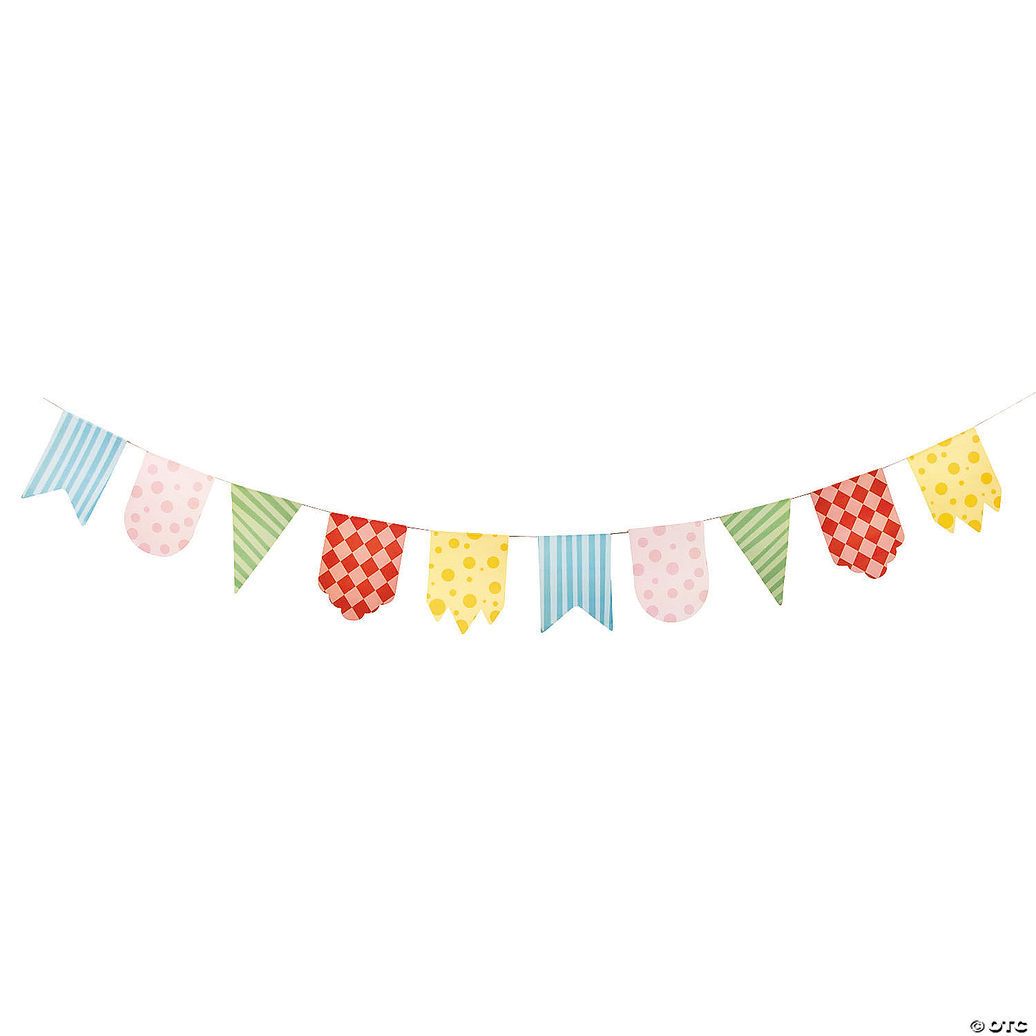 Pastel Pattern Cardboard Pennant Banner - Discontinued