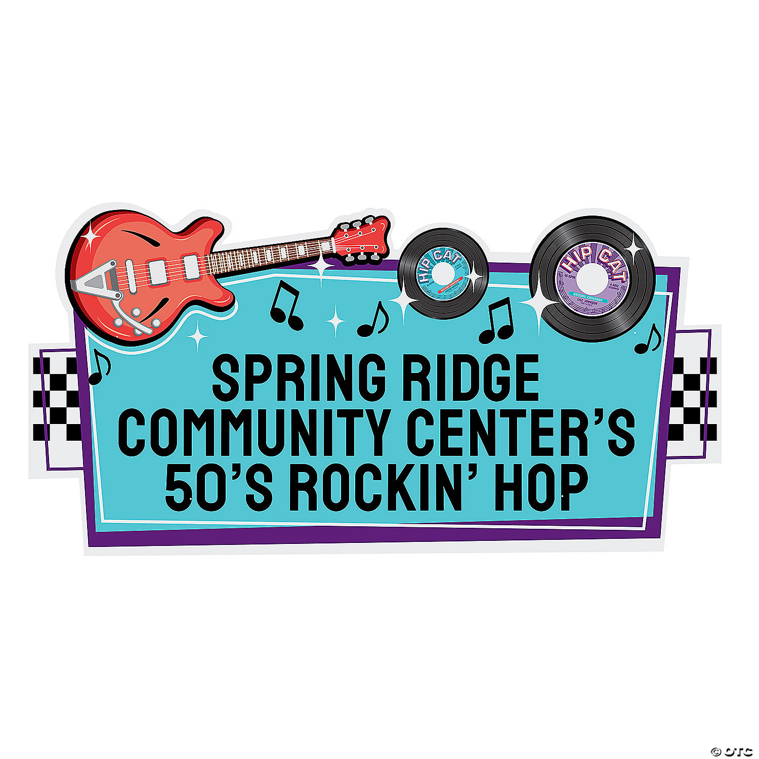 Personalized 50s Diner/Sock Hop Marquee Sign - Discontinued