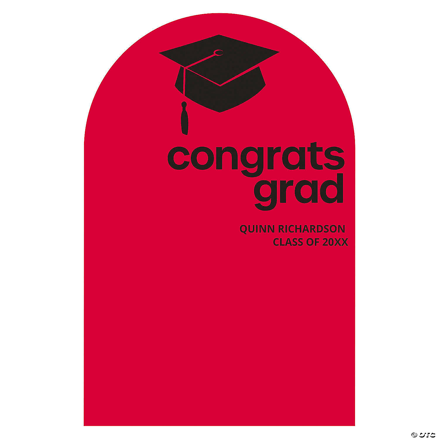 Personalized Congrats Grad Rounded Backdrop | Fun Express