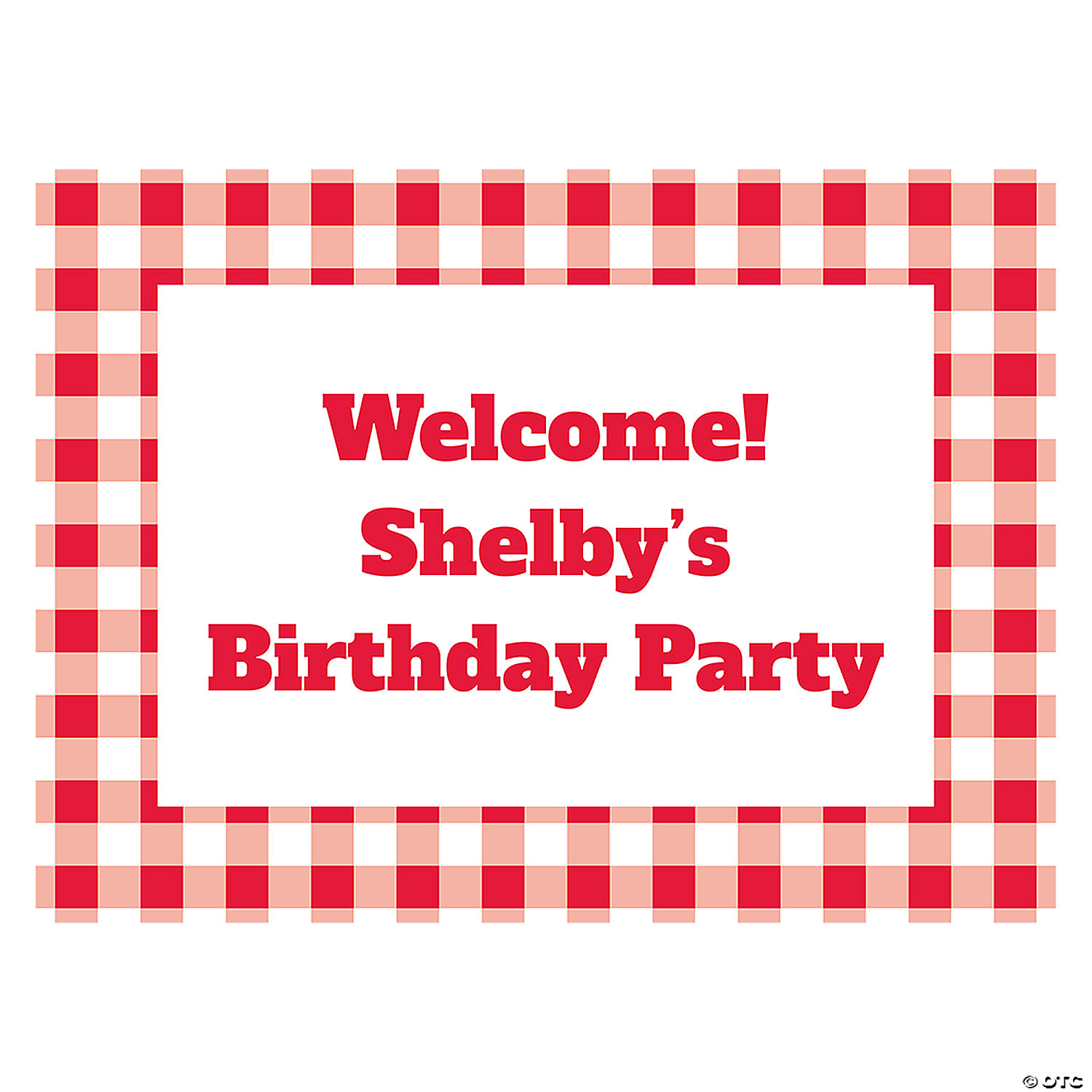 Personalized Gingham Plaid Welcome Sign - Discontinued