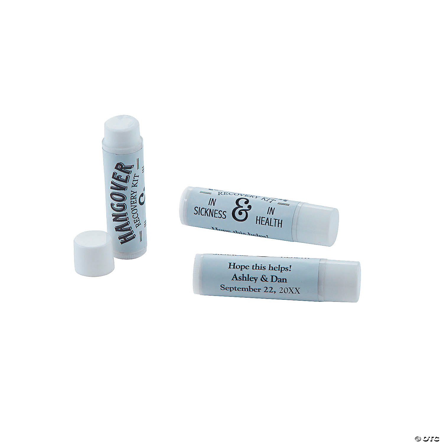 Personalized Hangover Kit Lip Balm Covers - 12 Pc.
