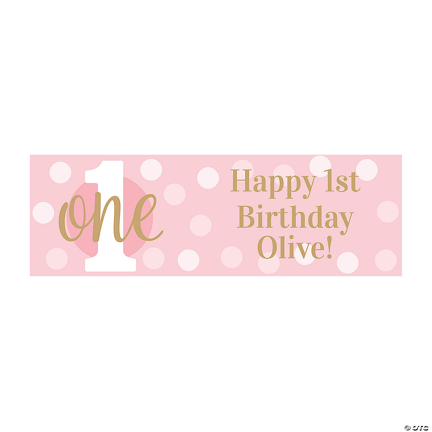 Personalized Pink First Birthday Party Banner | Oriental Trading