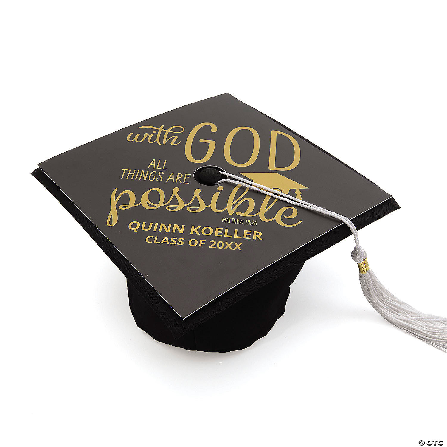 Personalized Religious Graduation Hat Label - Discontinued