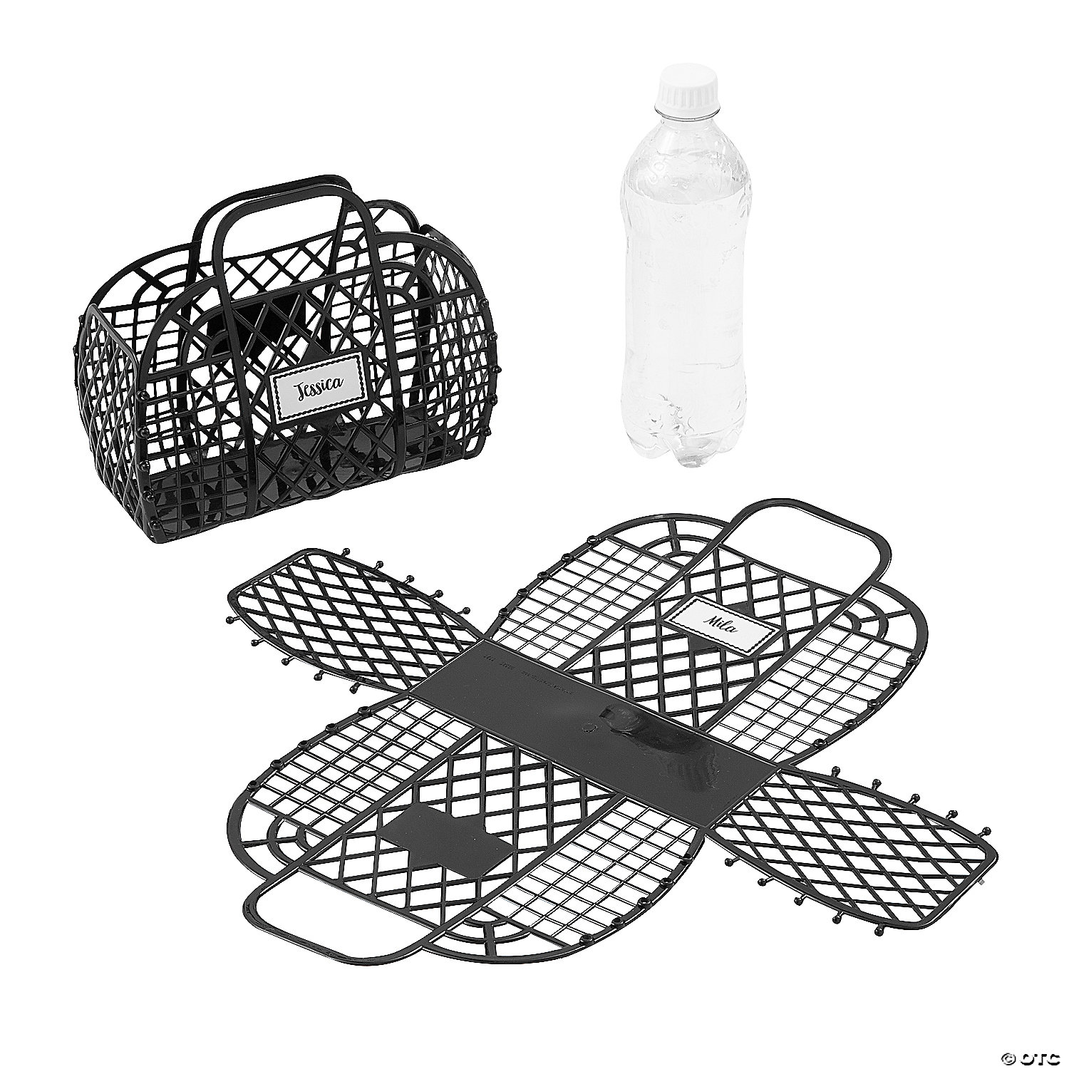 Personalized Small Black Jelly Beach Totes | Fun Express