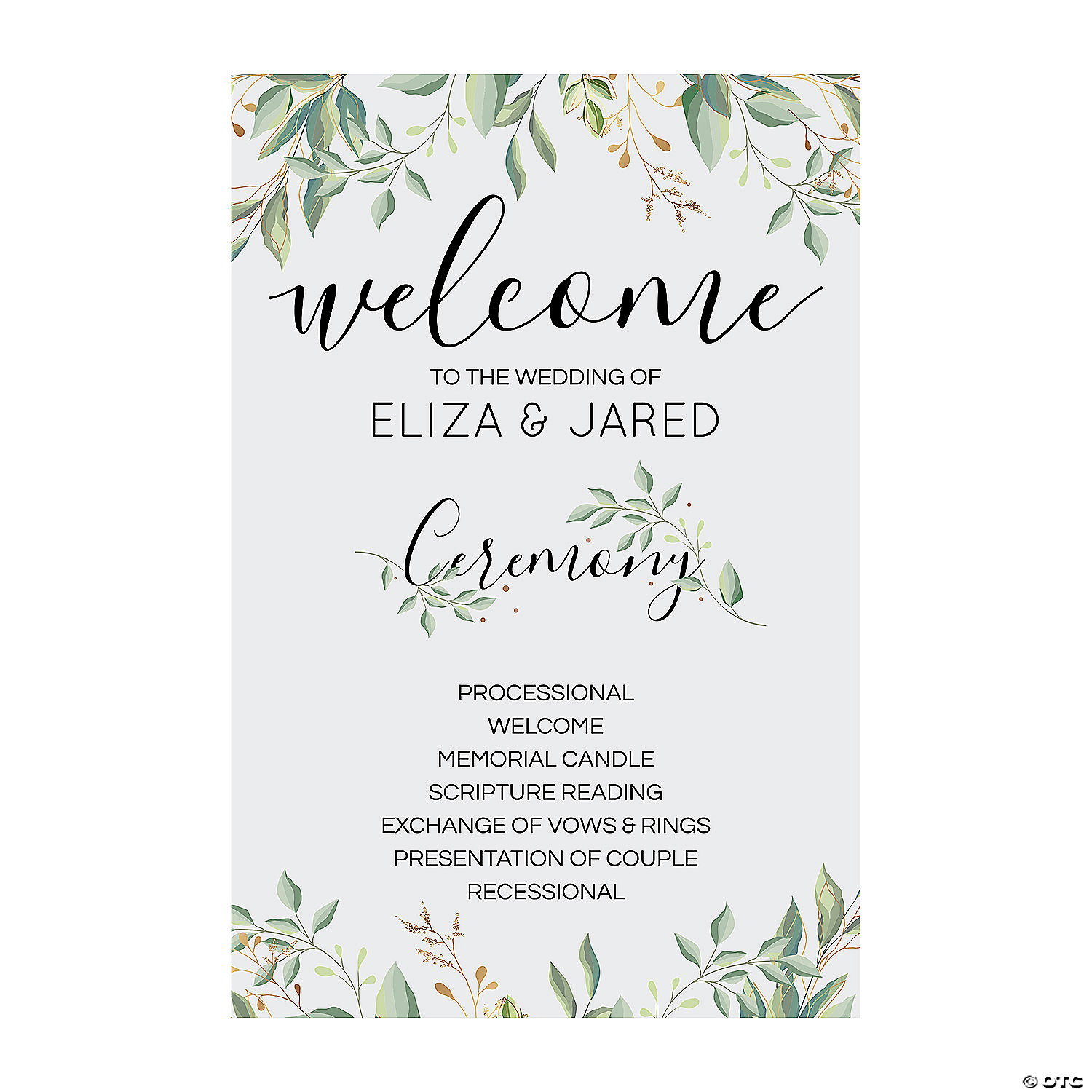 Personalized Wedding Ceremony Program Sign - Discontinued