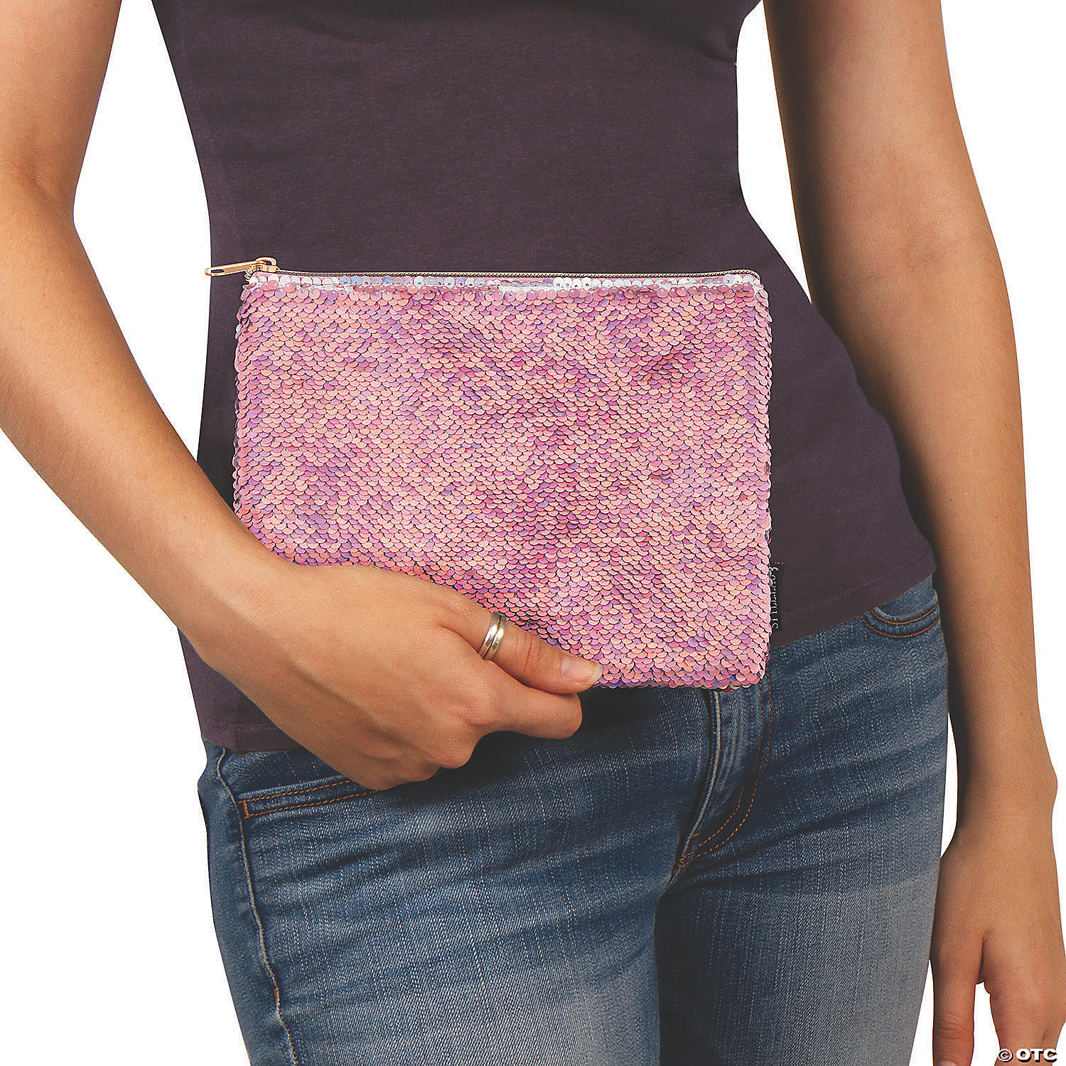 Pink Iridescent Sequin Storage Pouch - Discontinued