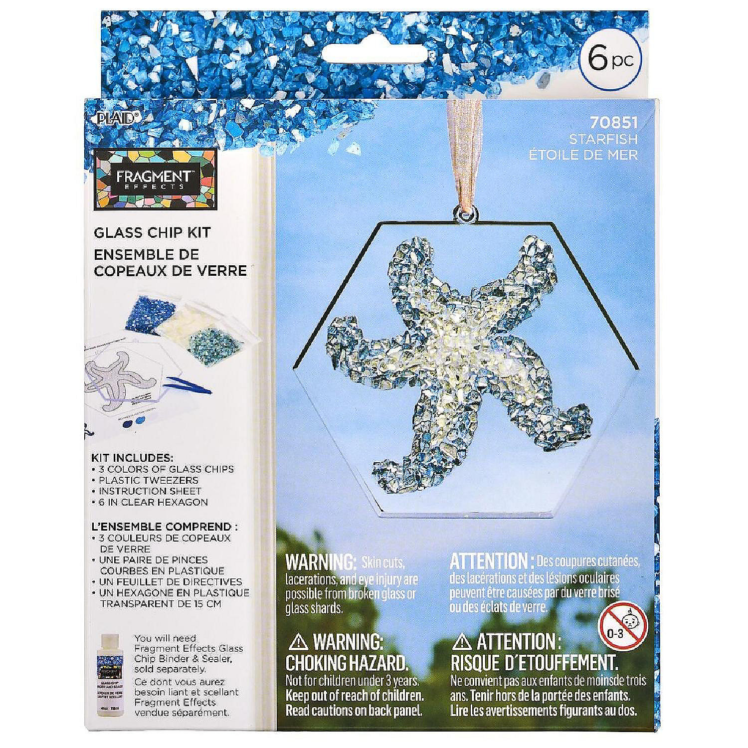 Plaid Fragment Effects Glass Chips Kit-Starfish | Oriental Trading