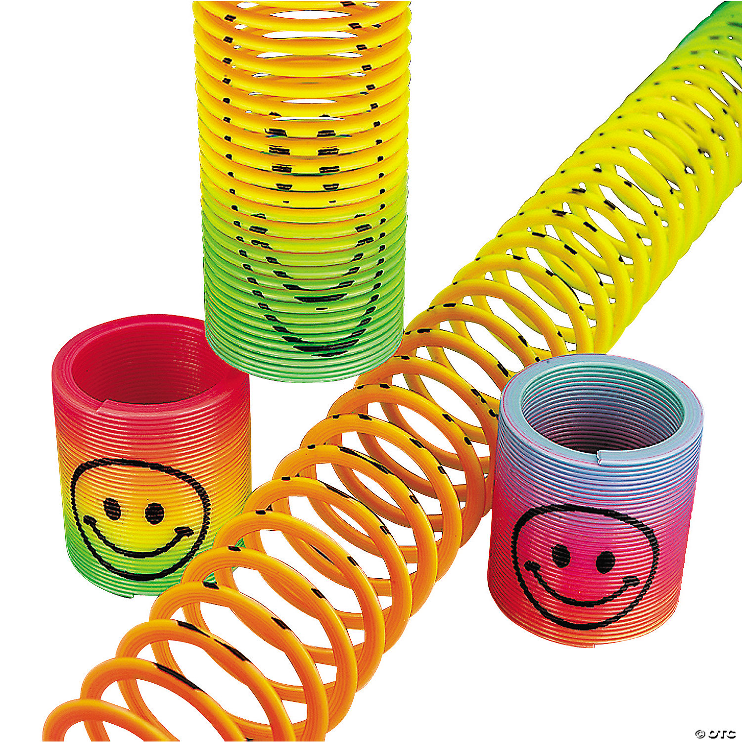 Plastic Mini Rainbow Smile Face Magic Springs | Fun Express