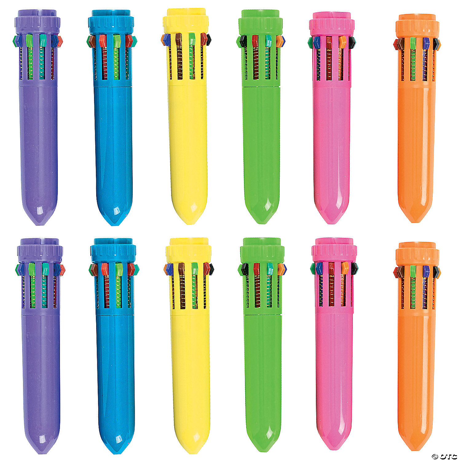 Plastic Neon Mini Shuttle Pens