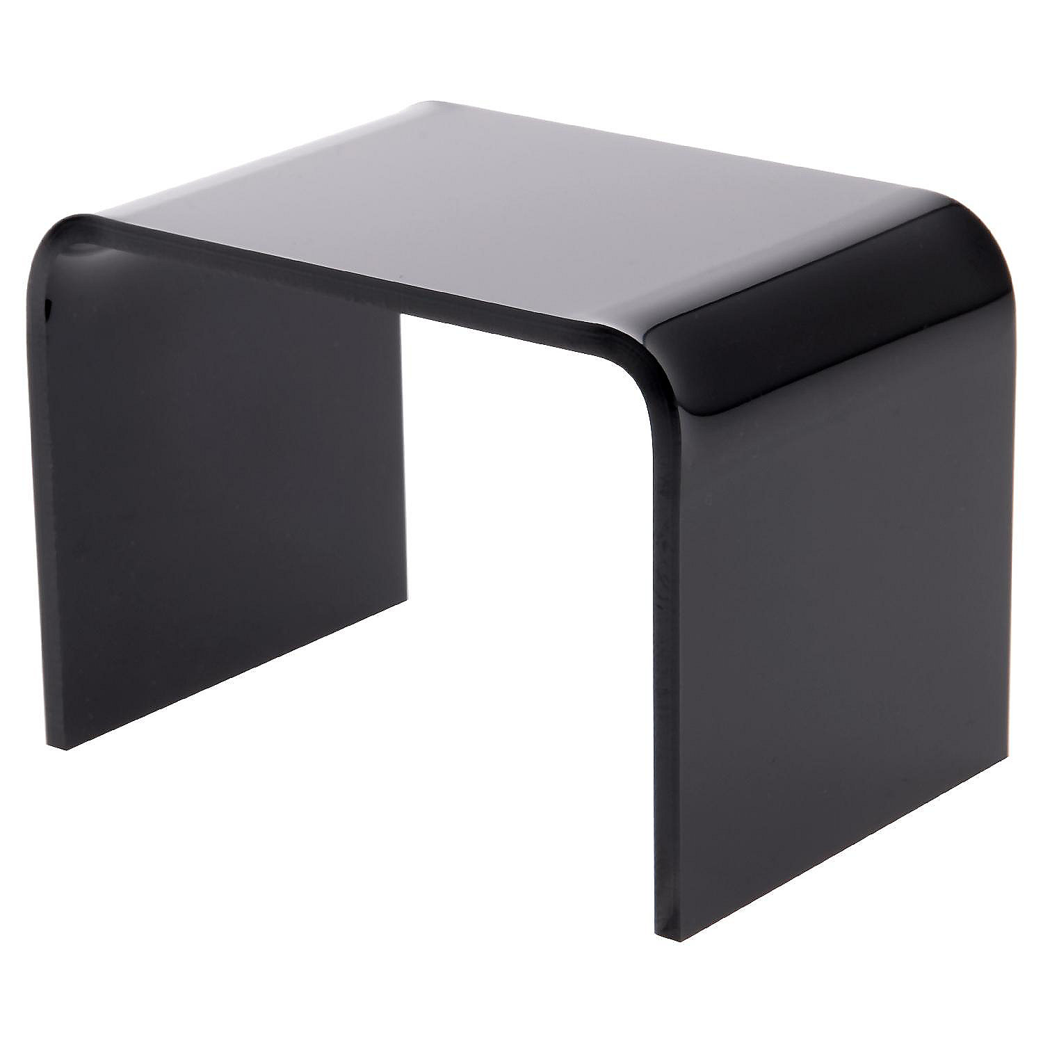 Plymor Black Acrylic Rectangular Display Riser, 2 inch Height x 3 inch ...