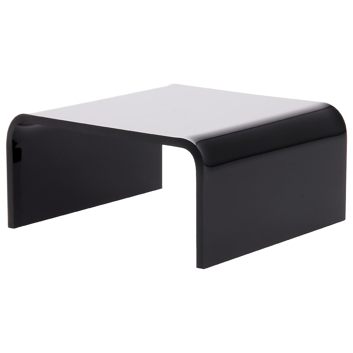 Plymor Black Acrylic Short Square Display Riser, 1.5" H x 3" W x 3" D (1/8" thick) (3 Pack ...